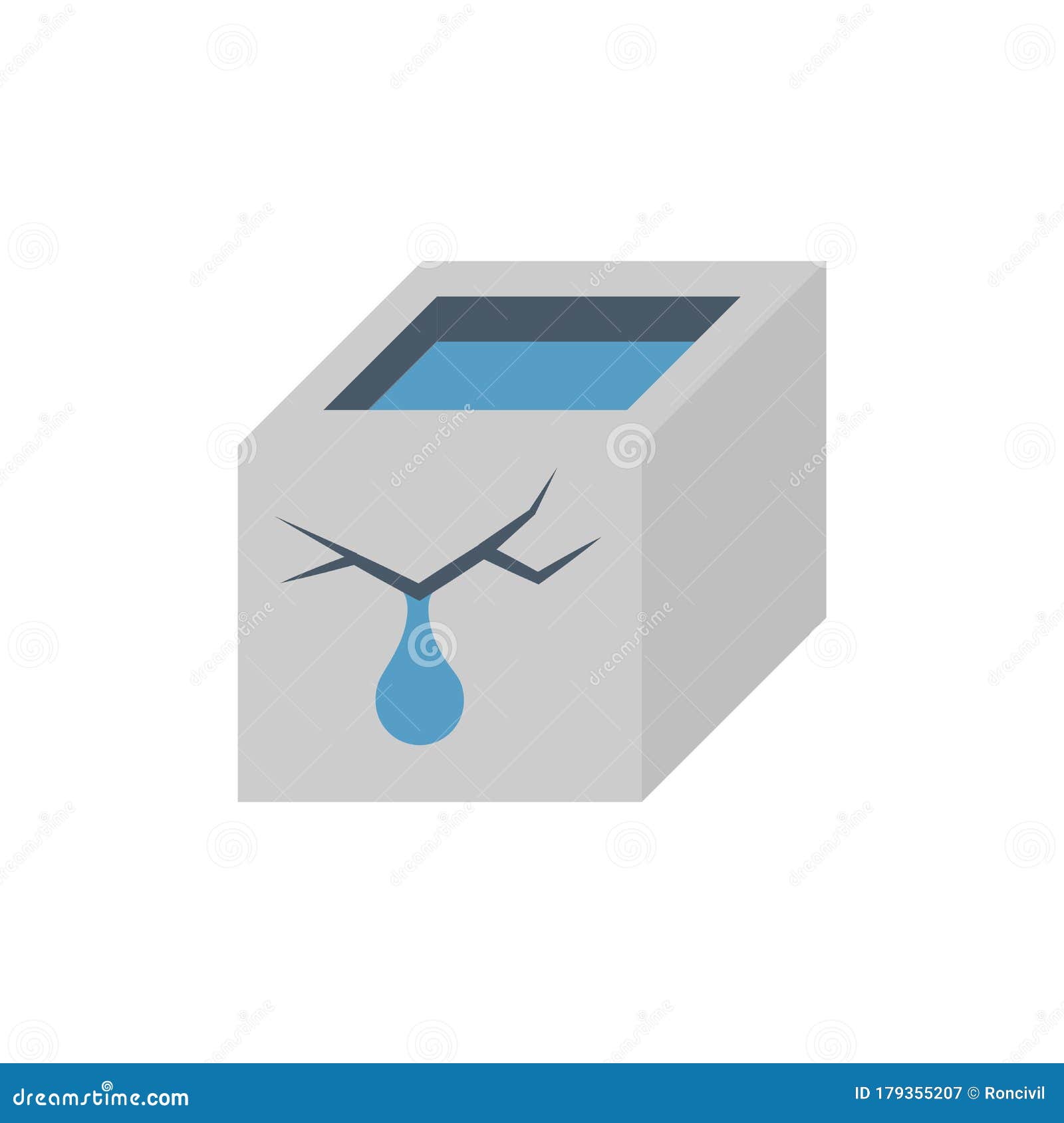 Waterproof water leak icon stock vector. Illustration of liquid - 179355207