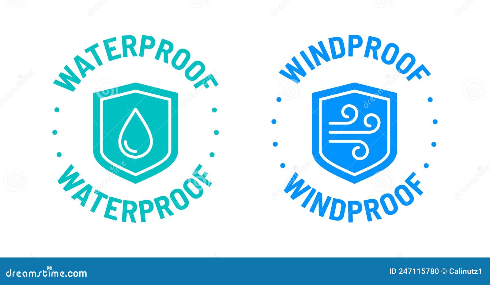 100 Waterproof Windproof Vector Logo Badge Icon Set Stock Vector ...