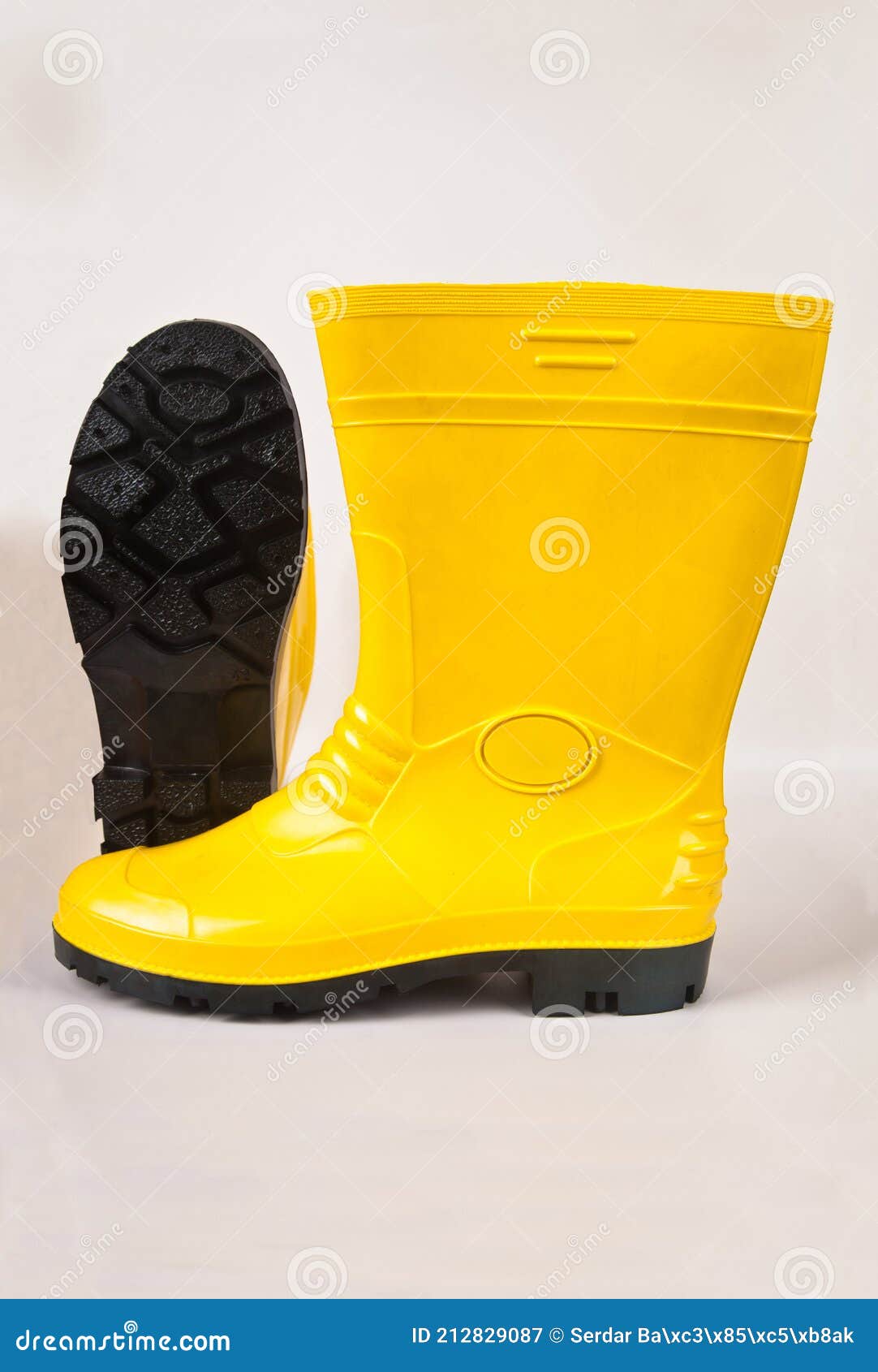 Waterproof Yellow Rubber Boots Isolated on White Background Stock Image ...