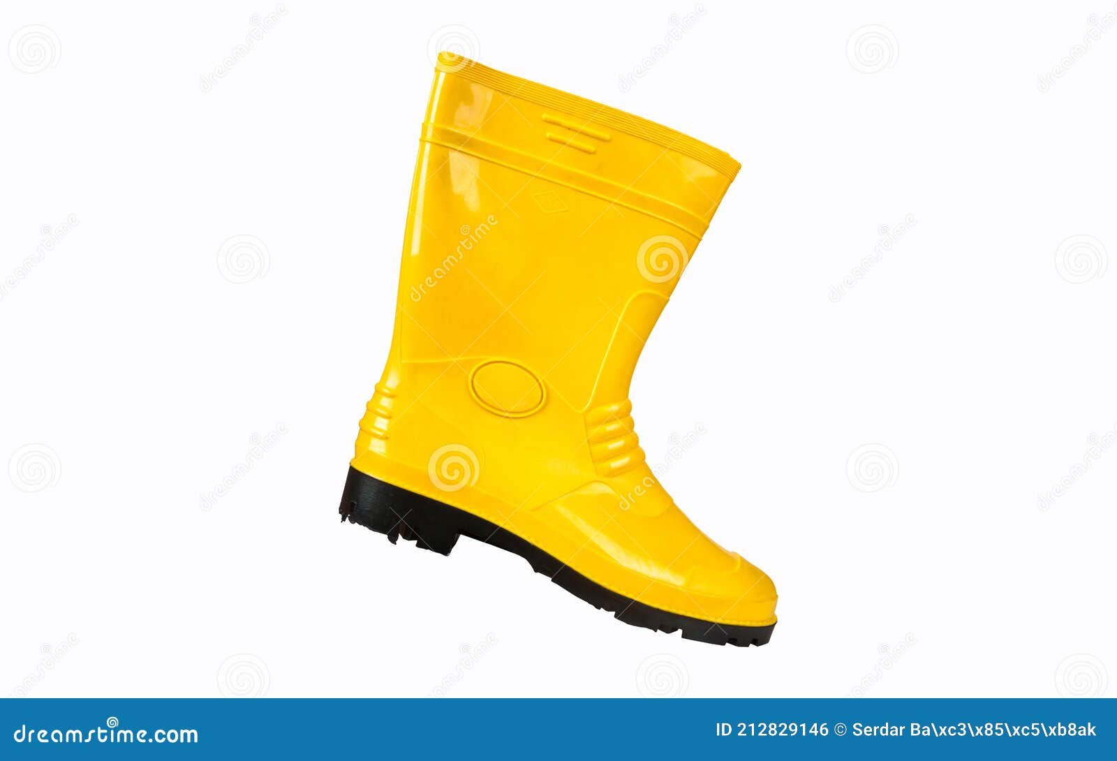 Waterproof Yellow Rubber Boots Isolated on White Background Stock Photo ...