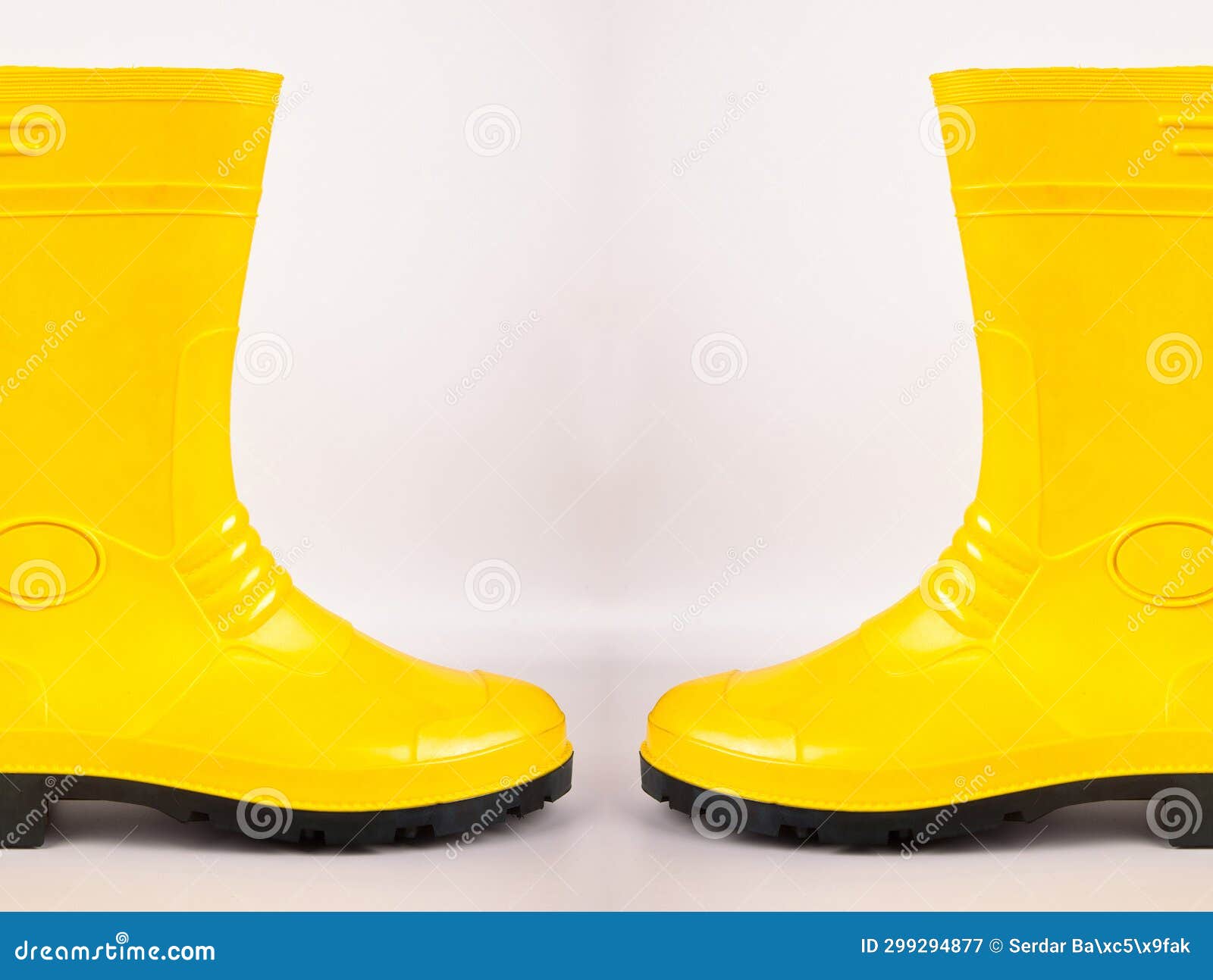 Waterproof Yellow Rubber Boots Isolated on White Background Stock Image ...