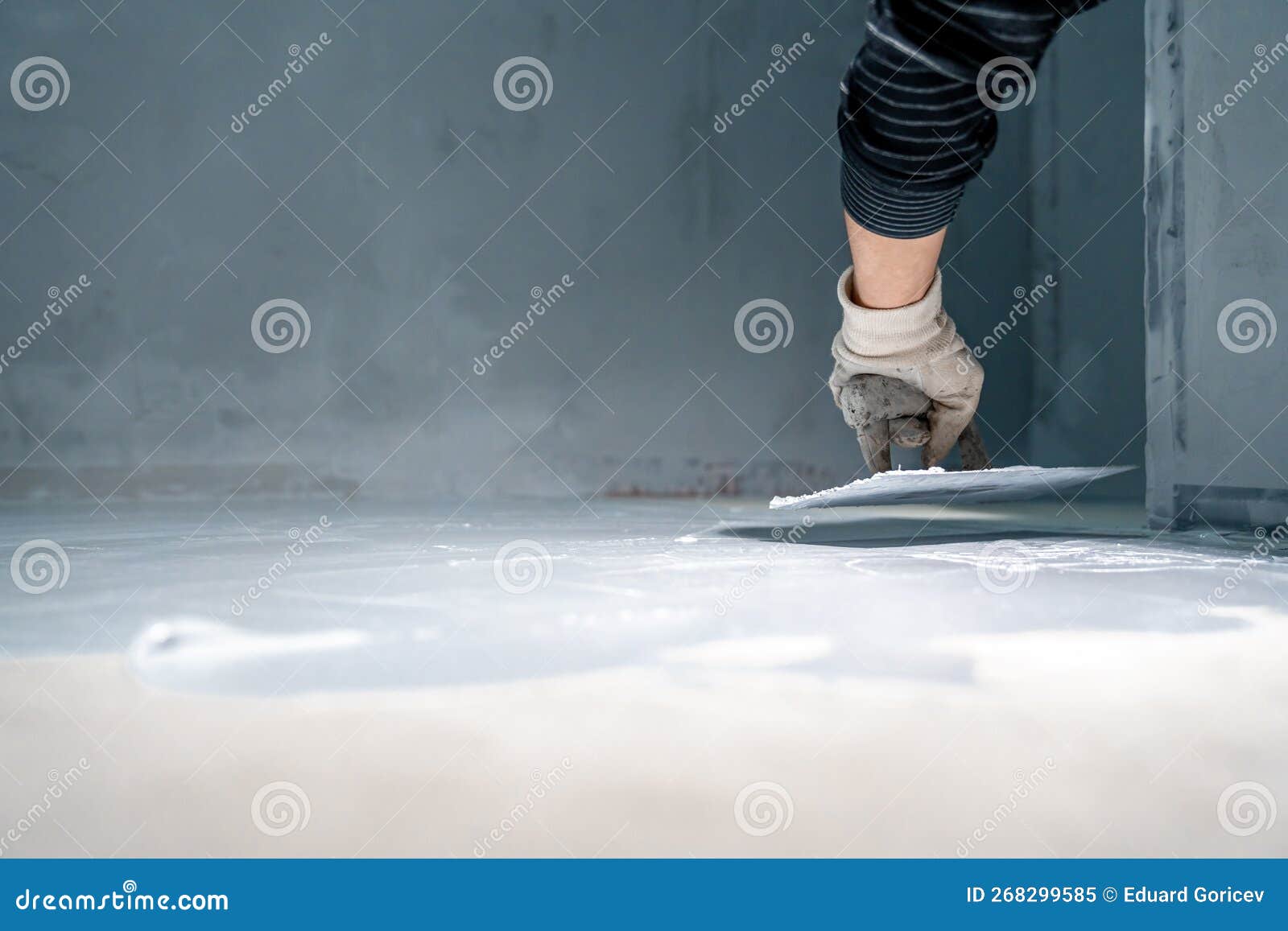 Waterproofing of the Bathroom Floor in a New Building Stock Image ...