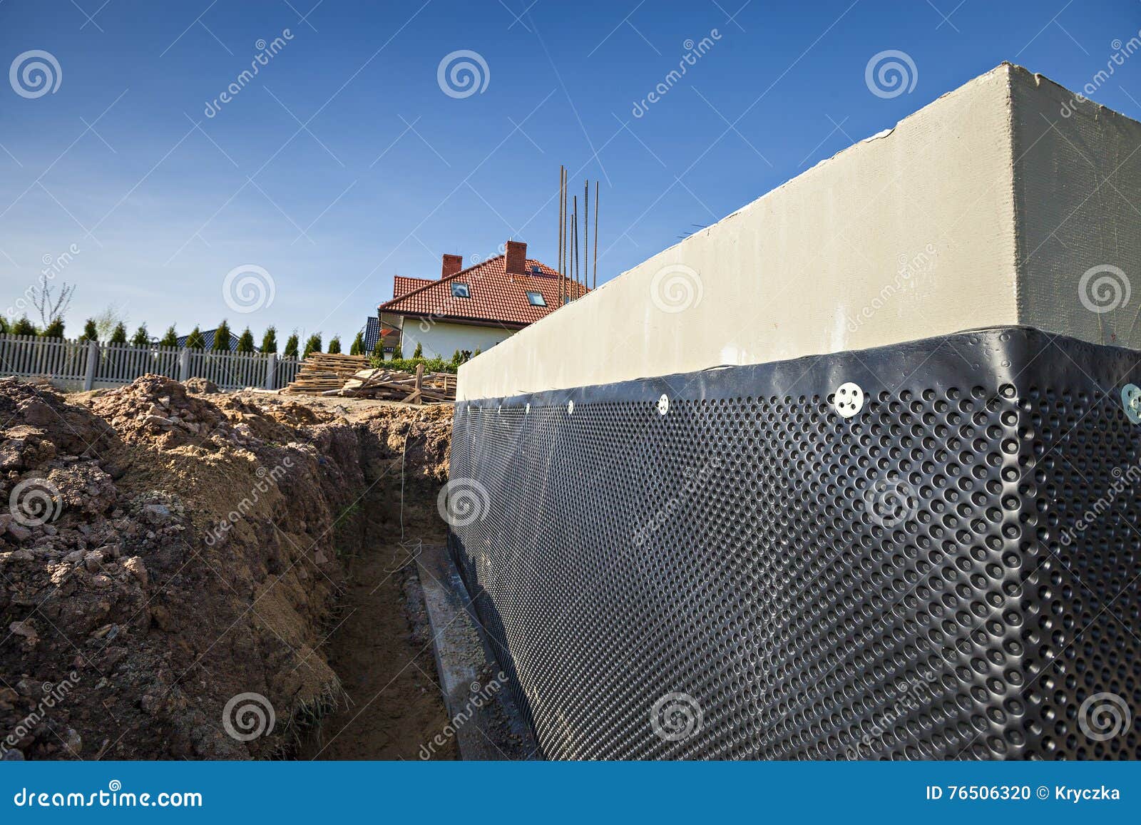 Waterproofing Foundation Building Stock Photo - Image of waterproofing ...
