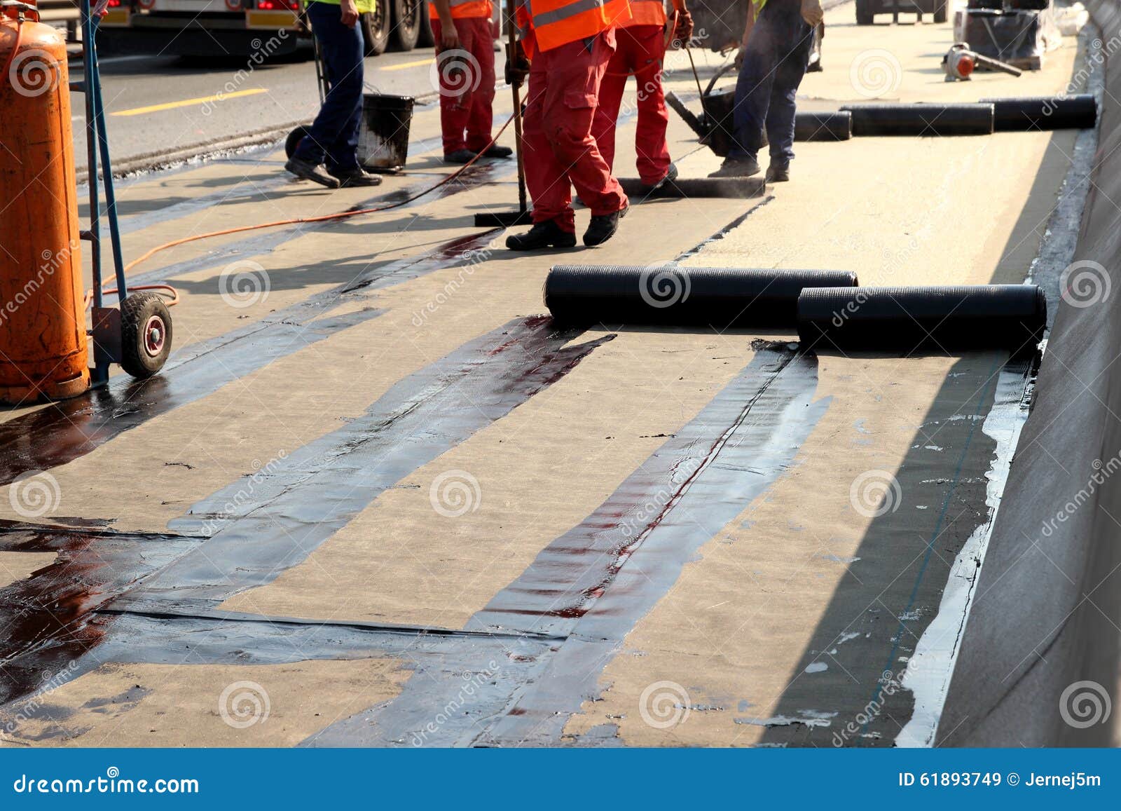 Waterproofing installation stock image. Image of felt - 61893749