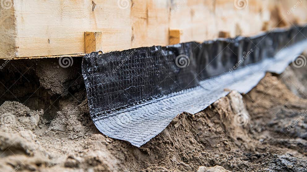 Waterproofing Membrane Installed at Foundation Base Stock Photo - Image ...