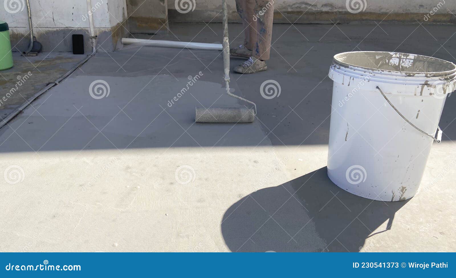 Waterproofing on the Roof Rubber Roof or Rubber Coating Stock Image ...
