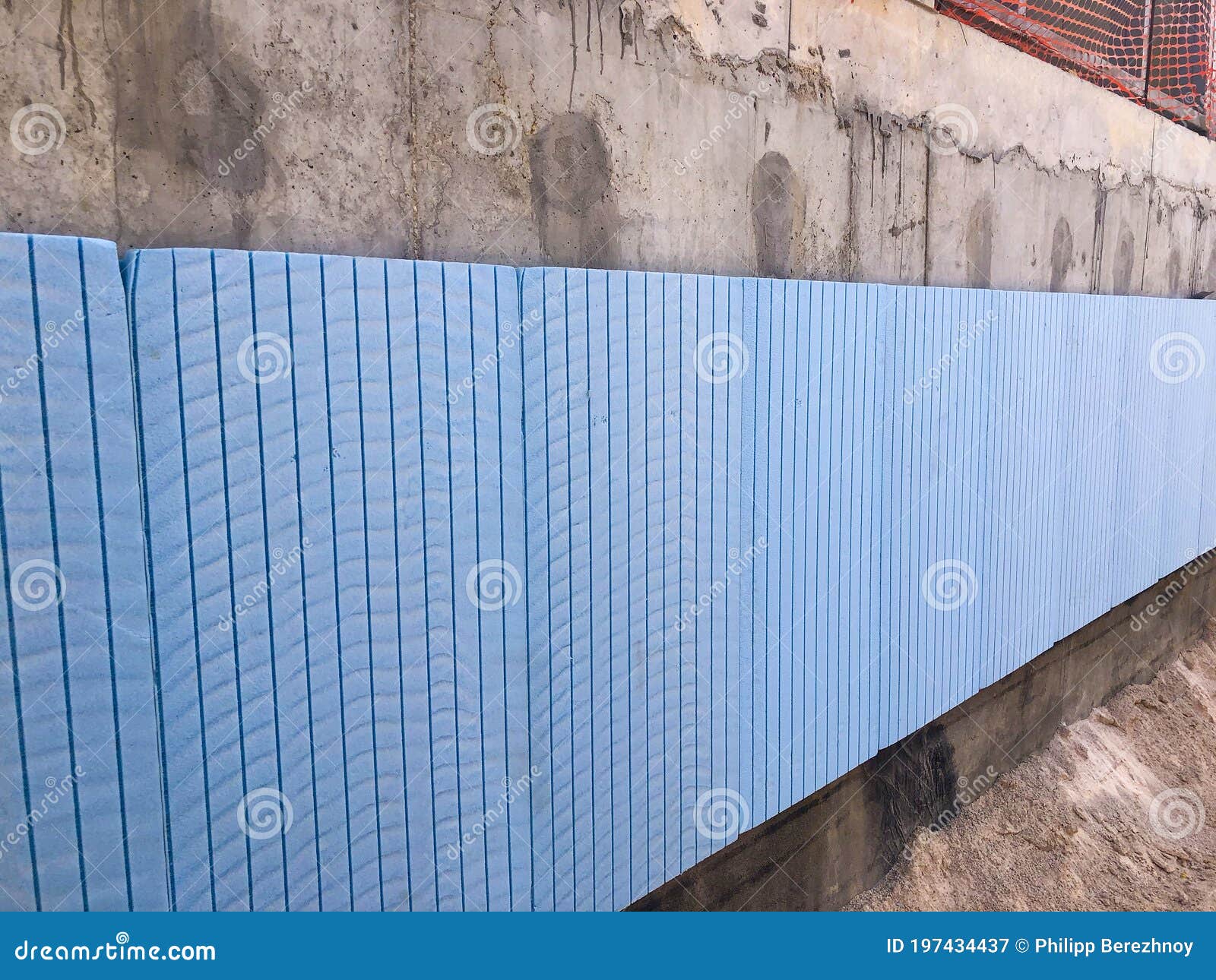 Waterproofing and Thermal Insulation of Concrete Building Walls Stock ...