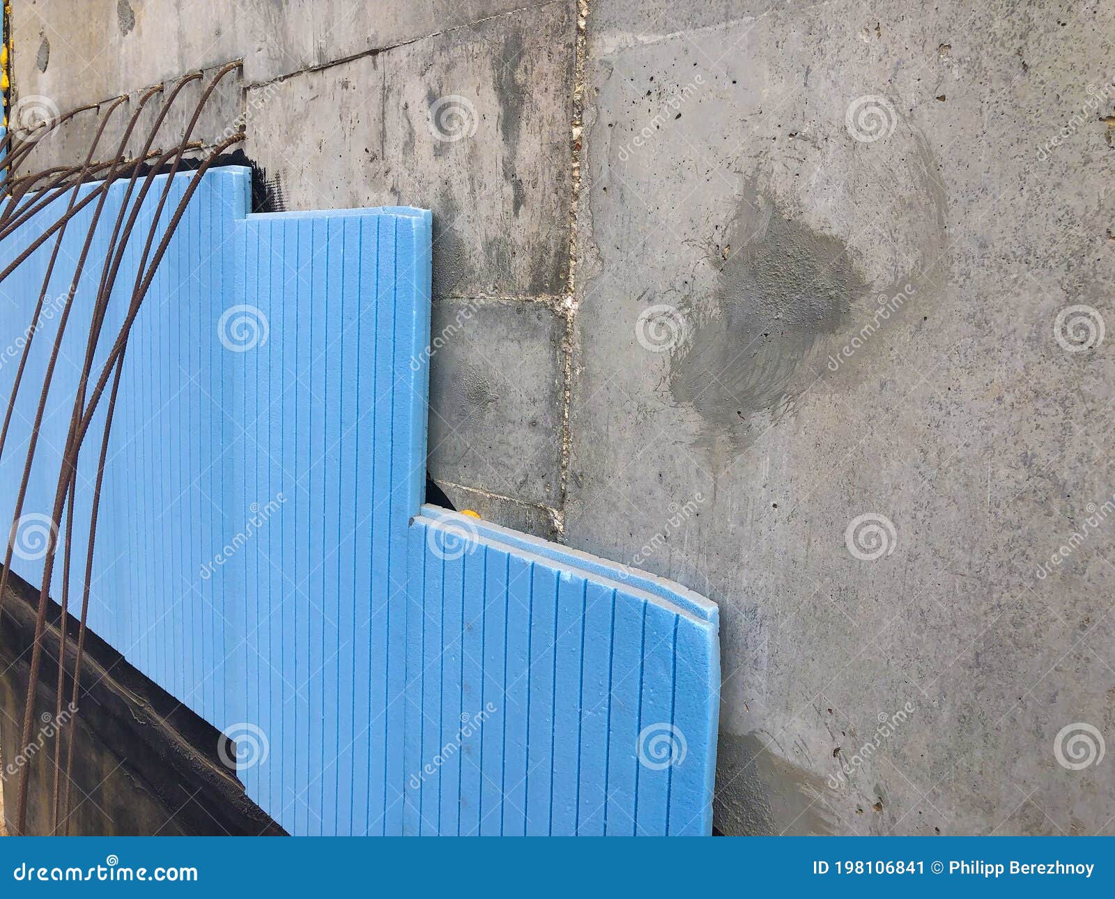 Waterproofing and Thermal Insulation of Concrete Building Walls Stock ...