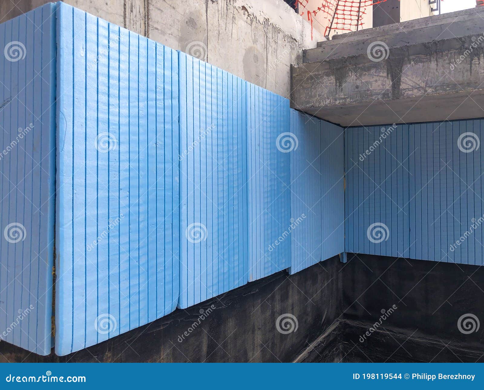 Waterproofing and Thermal Insulation of Concrete Building Walls Stock ...