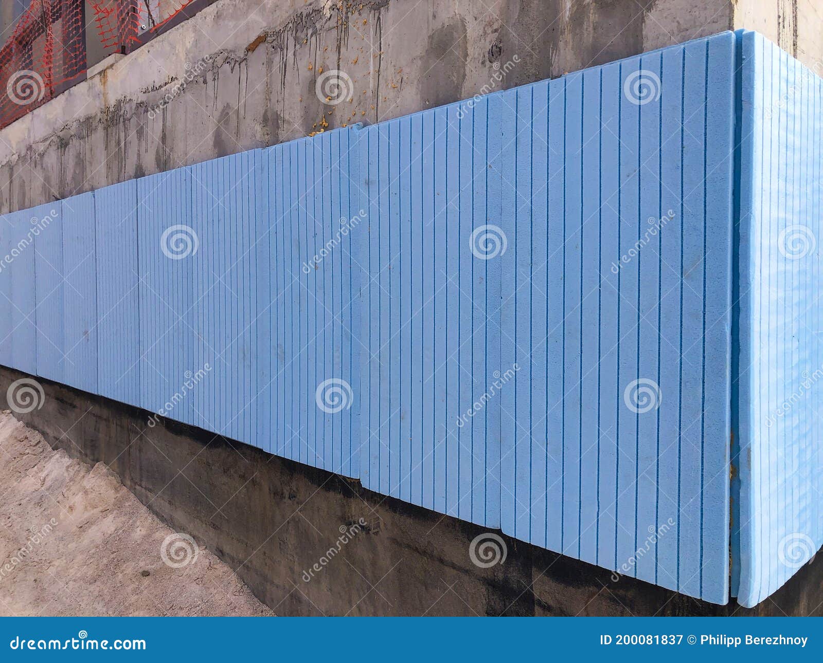 Waterproofing and Thermal Insulation of Concrete Building Walls Stock ...