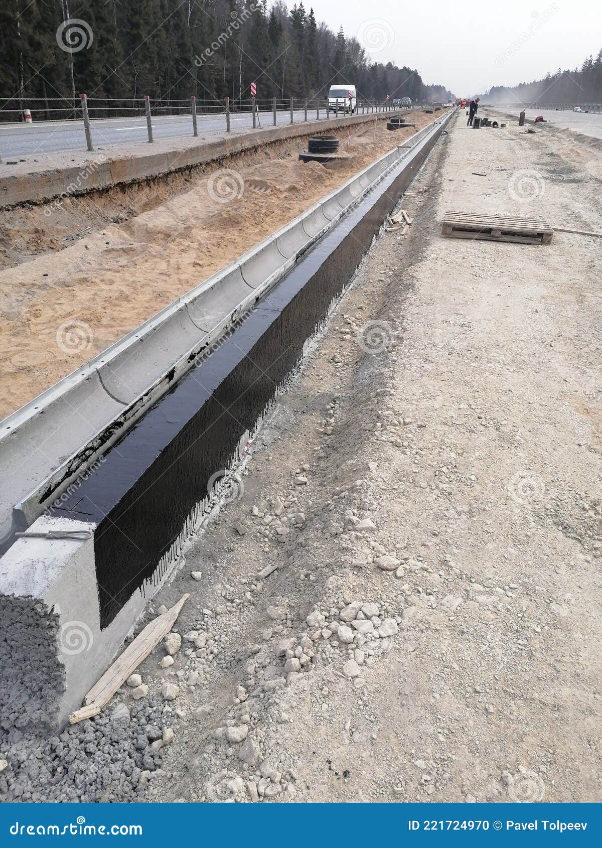 Waterproofing of the Tray Holder. Stock Photo - Image of drainage ...