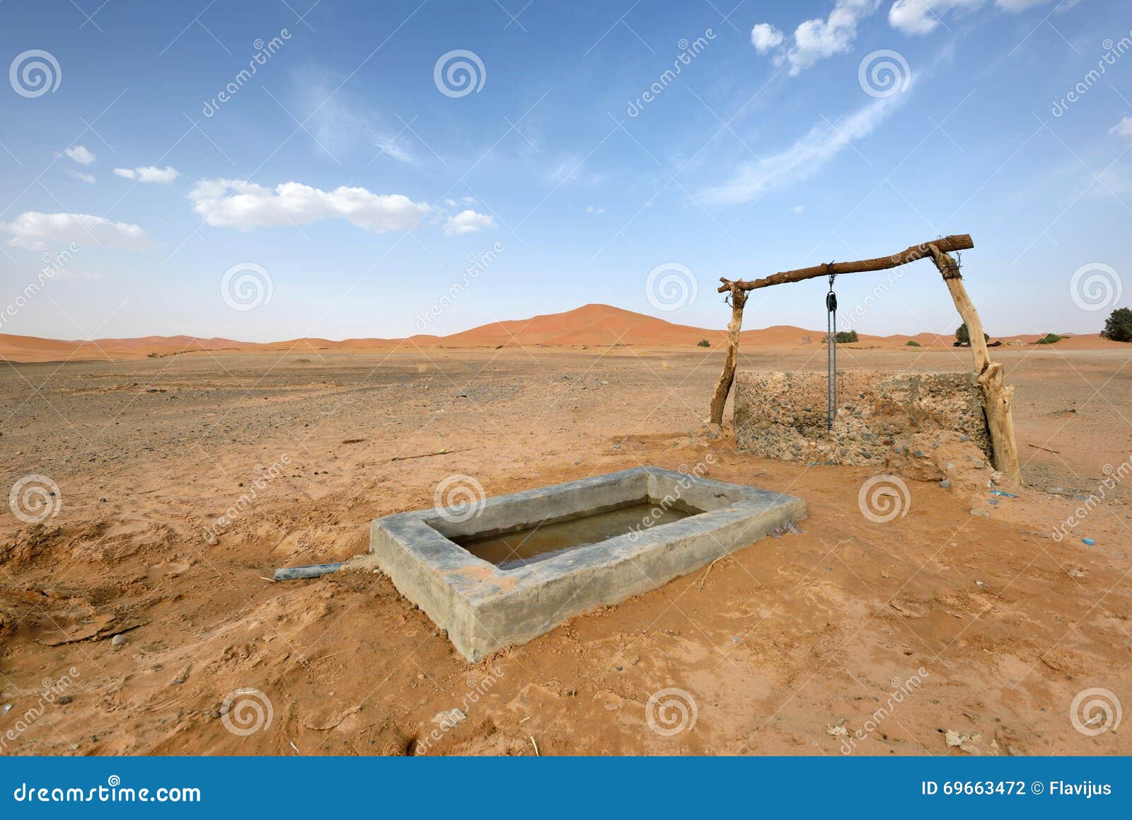 Waterput in Sahara Desert, Marokko Stock Foto - Image of houder, zand ...