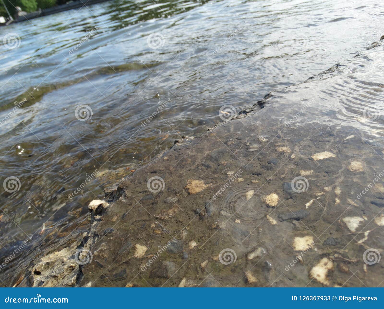 The Waters of the River Splash on Pebbles. Stock Image - Image of ...