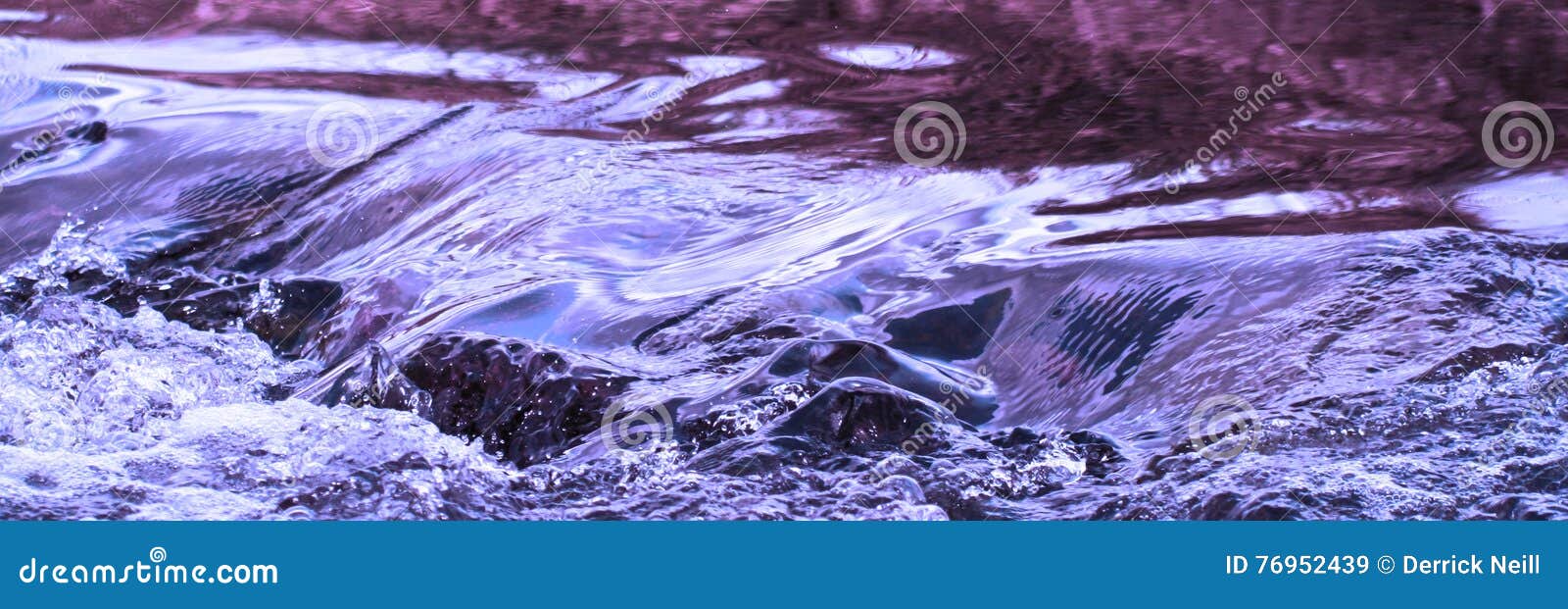 A Waterscape of Creek Water Over Rocks Stock Image - Image of flowing ...