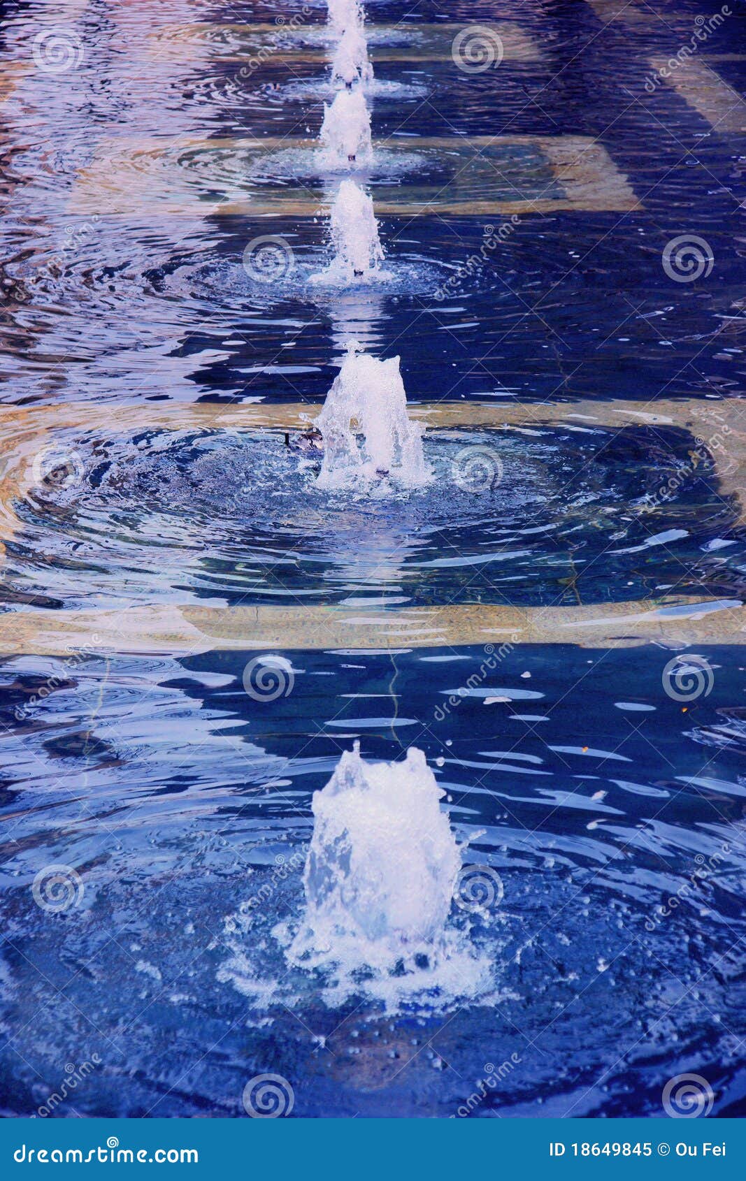 Waterscape in park stock image. Image of fountains, blue - 18649845
