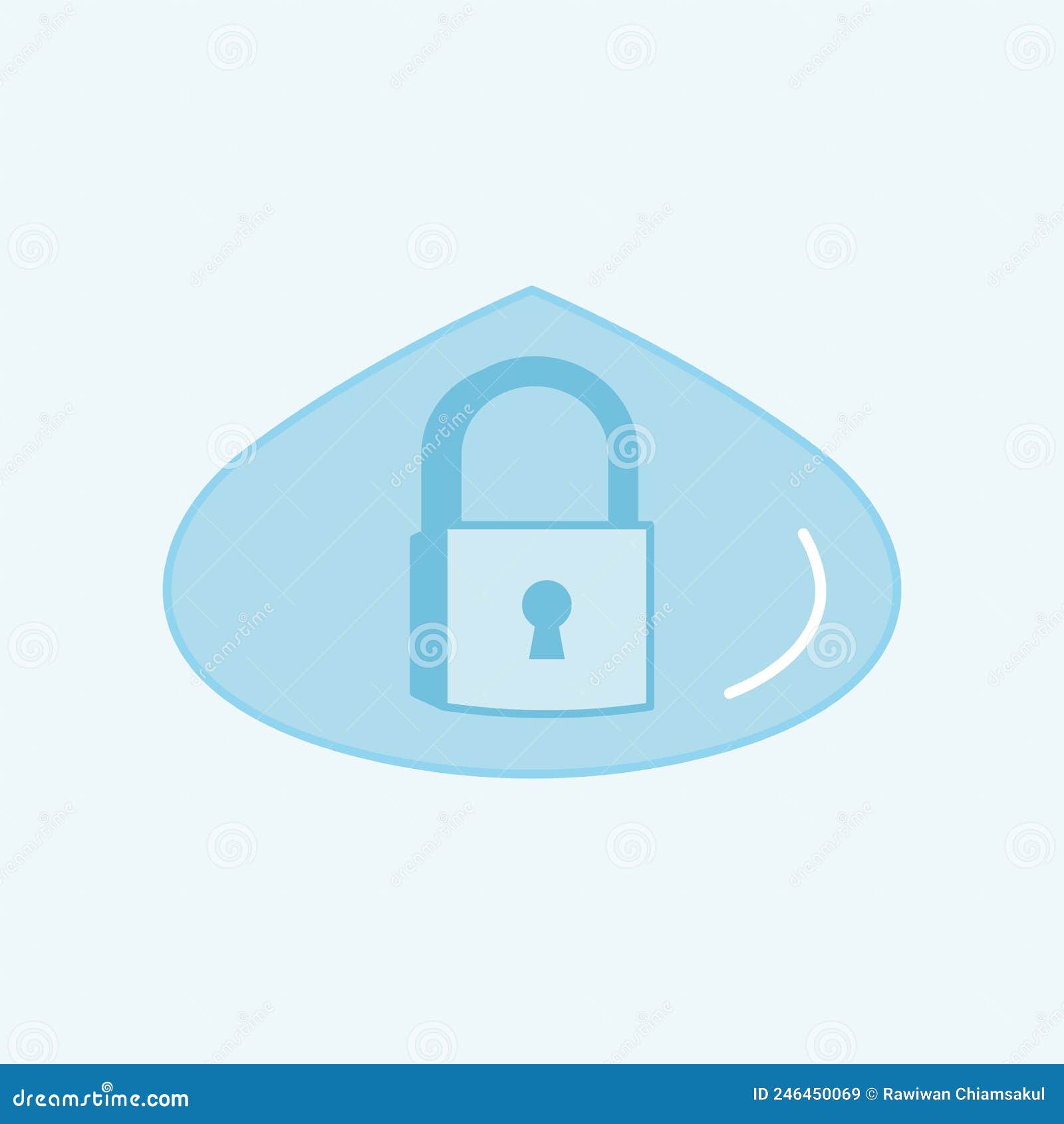 Water Security Padlock stock vector. Illustration of importance - 246450069