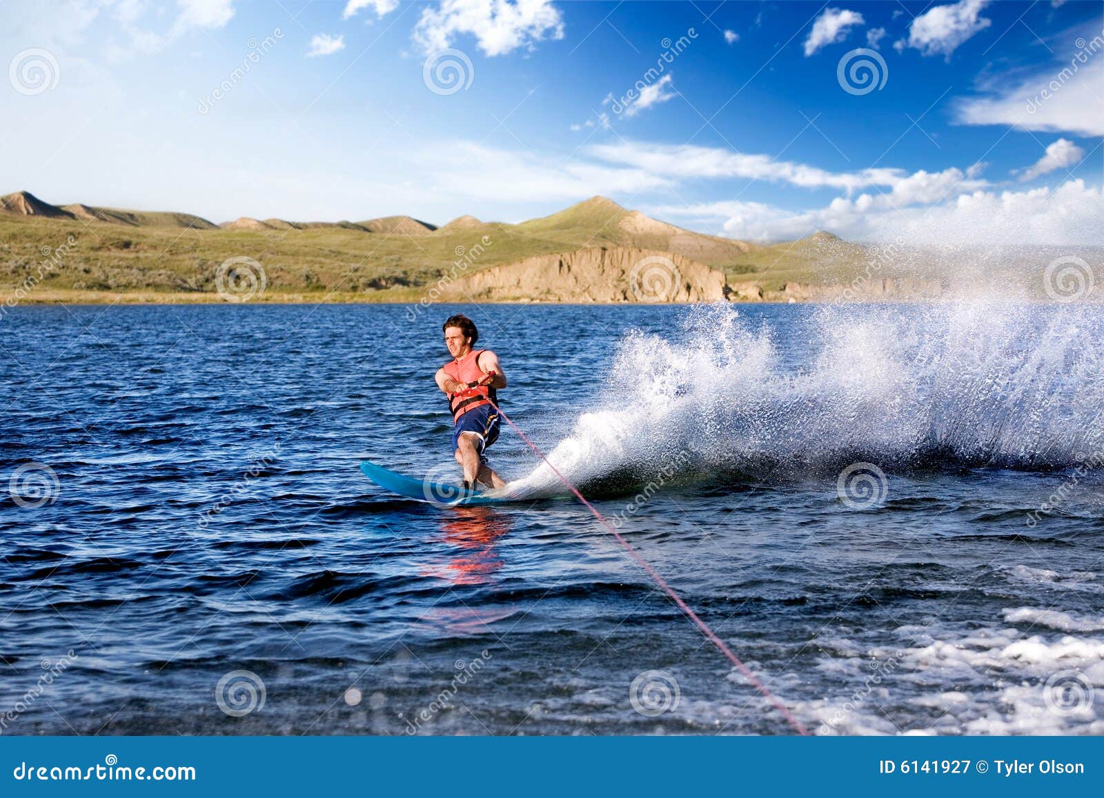 Waterskiing stock image. Image of male, skier, watersport - 6141927