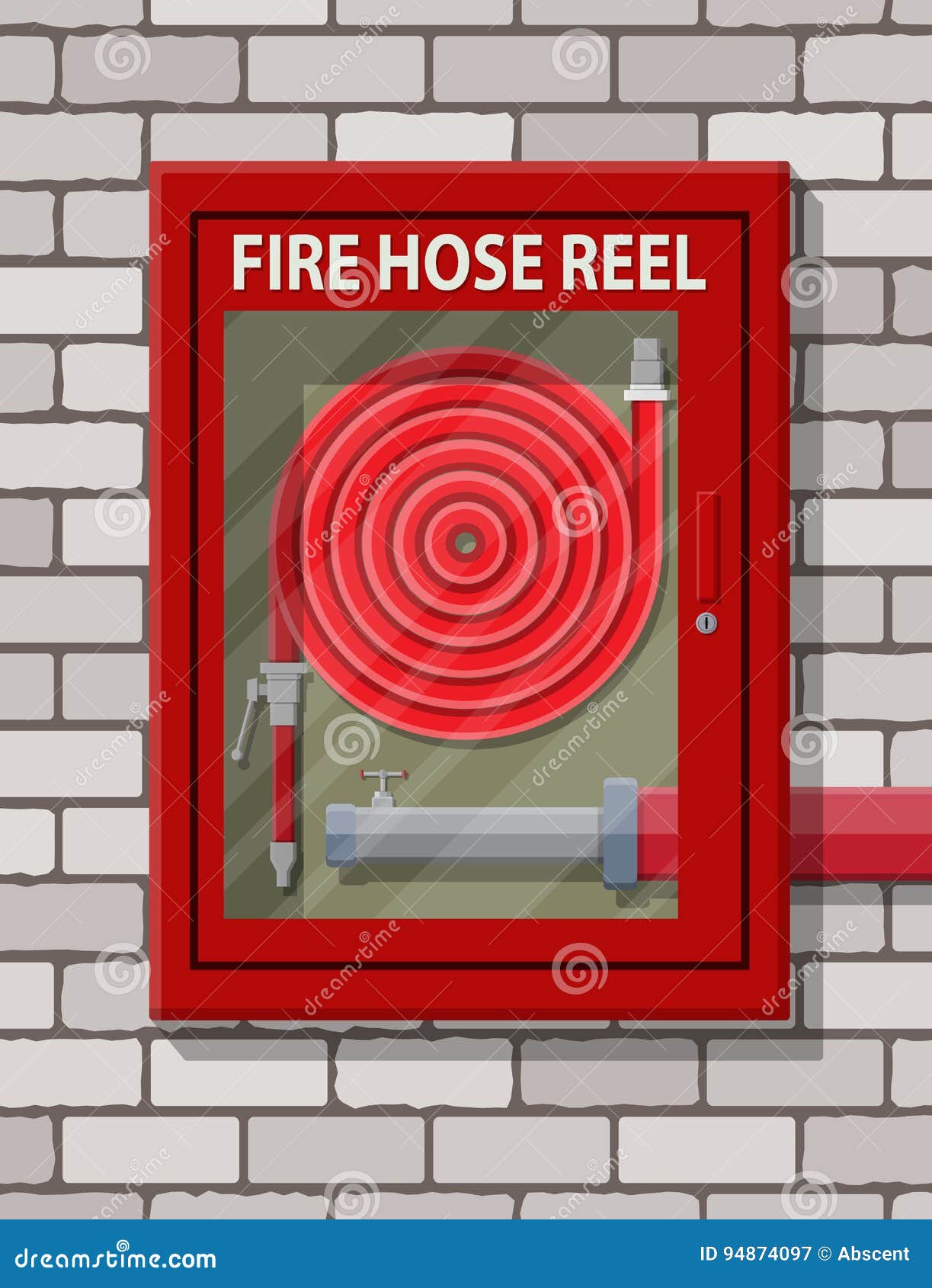 Waterslang Om De Brand in Kabinet Te Doven Vector Illustratie ...