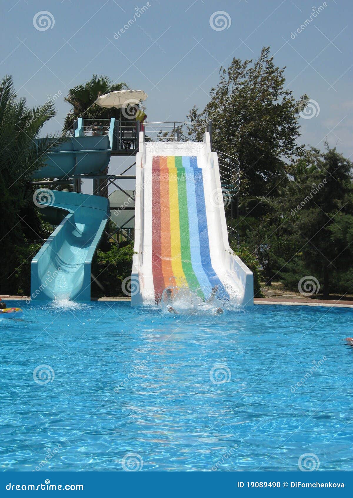 Waterslides stock photo. Image of paradise, happiness - 19089490