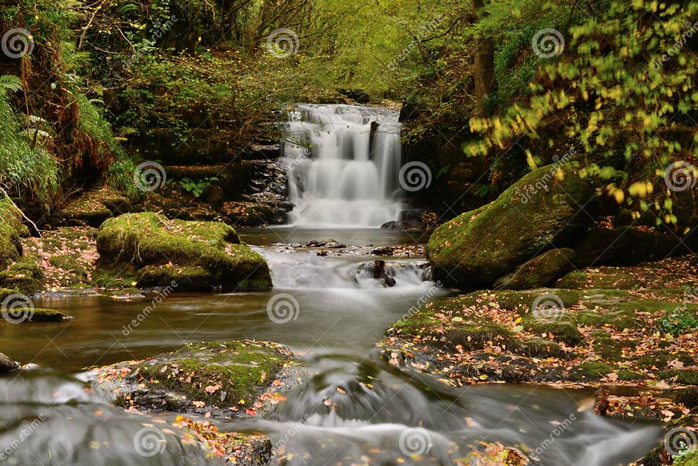 Watersmeet waterfall stock image. Image of scenic, green - 90322563