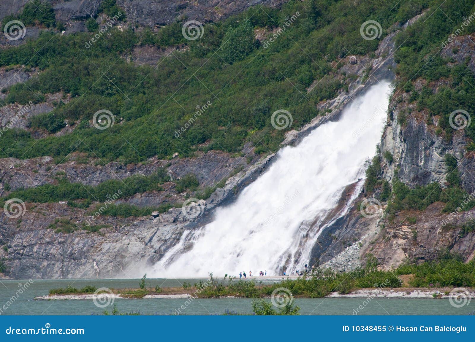 Waterval Bij Mendenhall Gletsjer, Alaska Stock Afbeelding - Image of ...