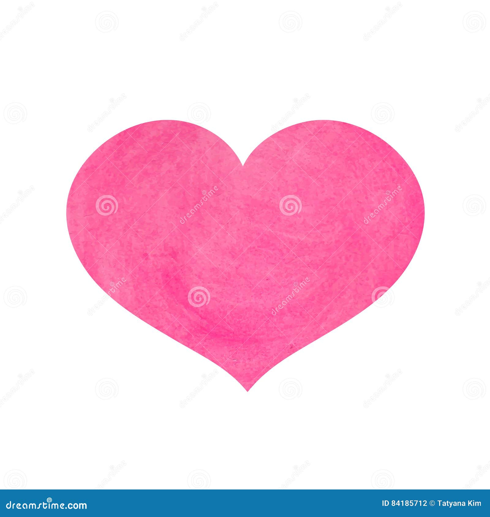Waterverf Roze Hart Voor De Dag Van Valentine S Vector Vector ...