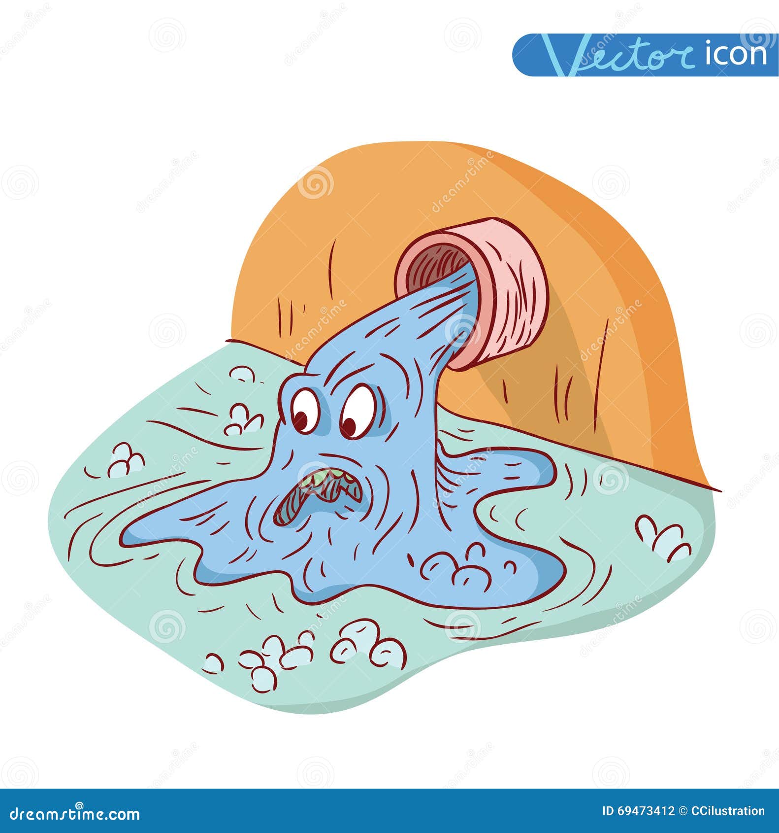 Watervervuiling, Vectorillustratie Vector Illustratie - Illustration of ...