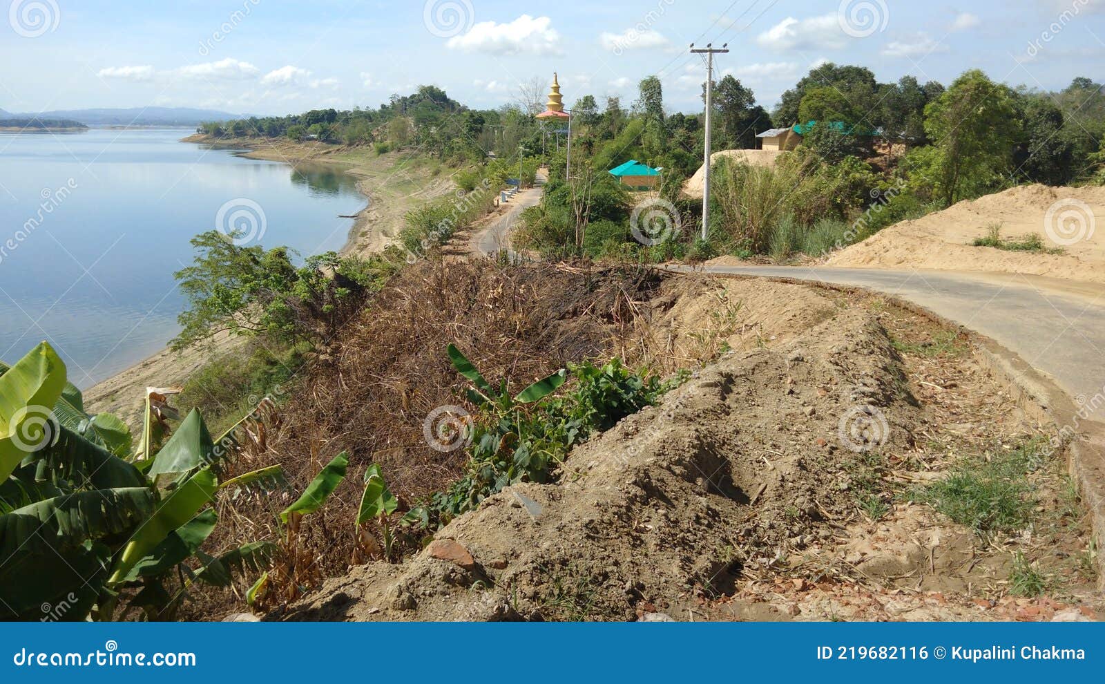 Waterway and dried view stock photo. Image of view, reservoir - 219682116