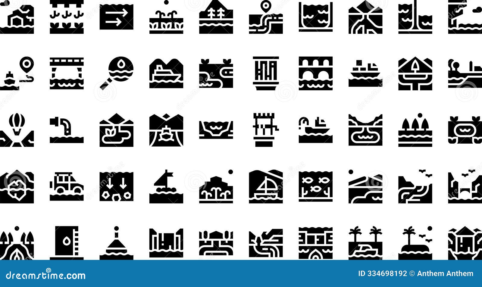 Waterway Icons High-Quality Vector Icons Collection with Editable ...