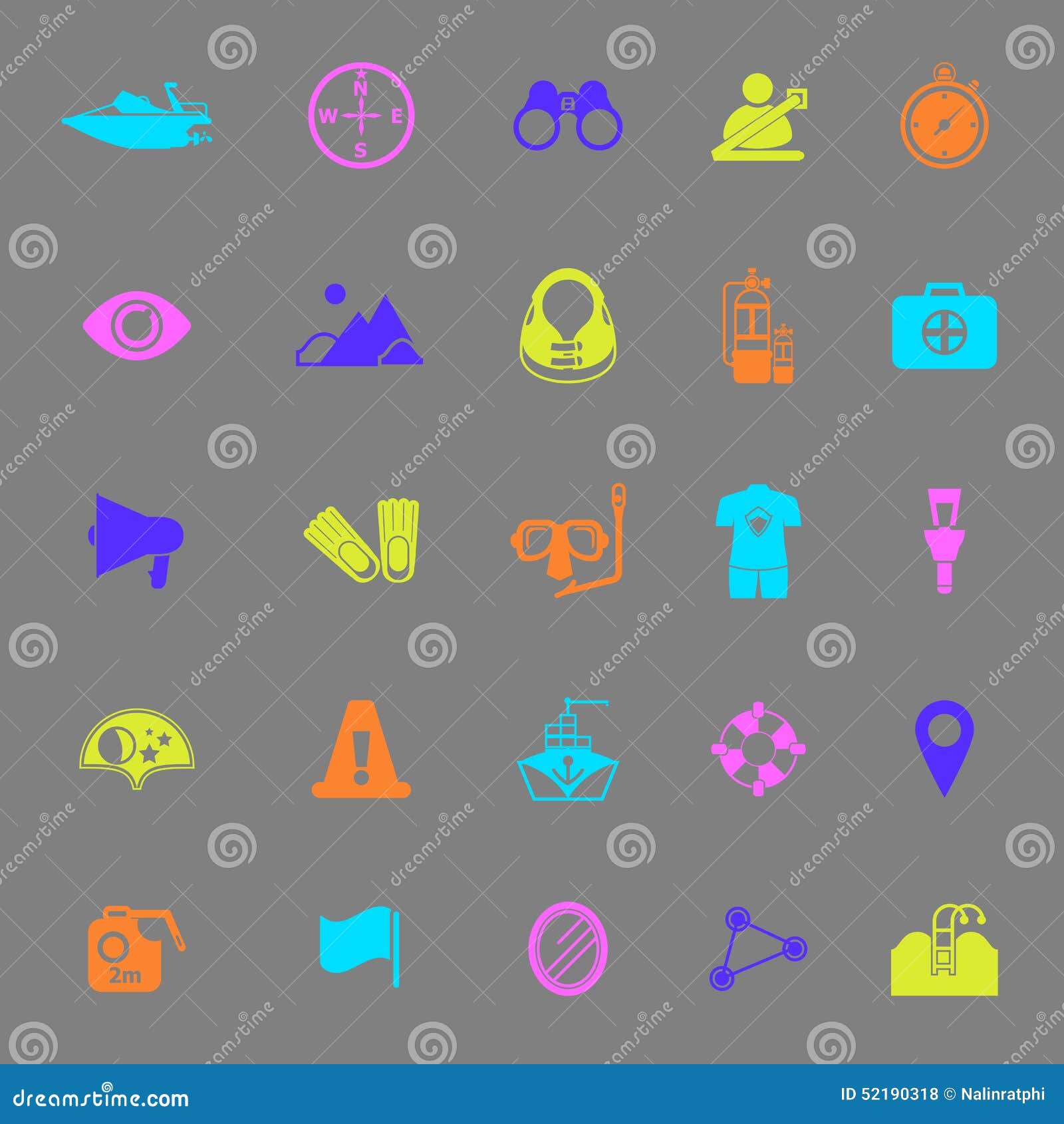 Waterway Icons Set, Simple Style Vector Illustration | CartoonDealer ...