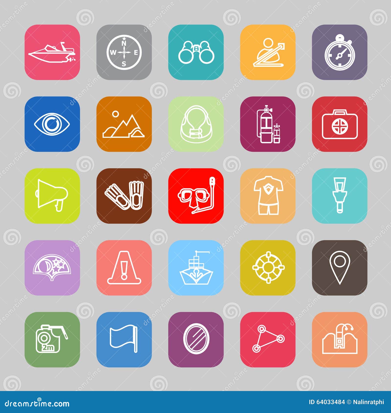 Waterway Icons Set, Simple Style Vector Illustration | CartoonDealer ...