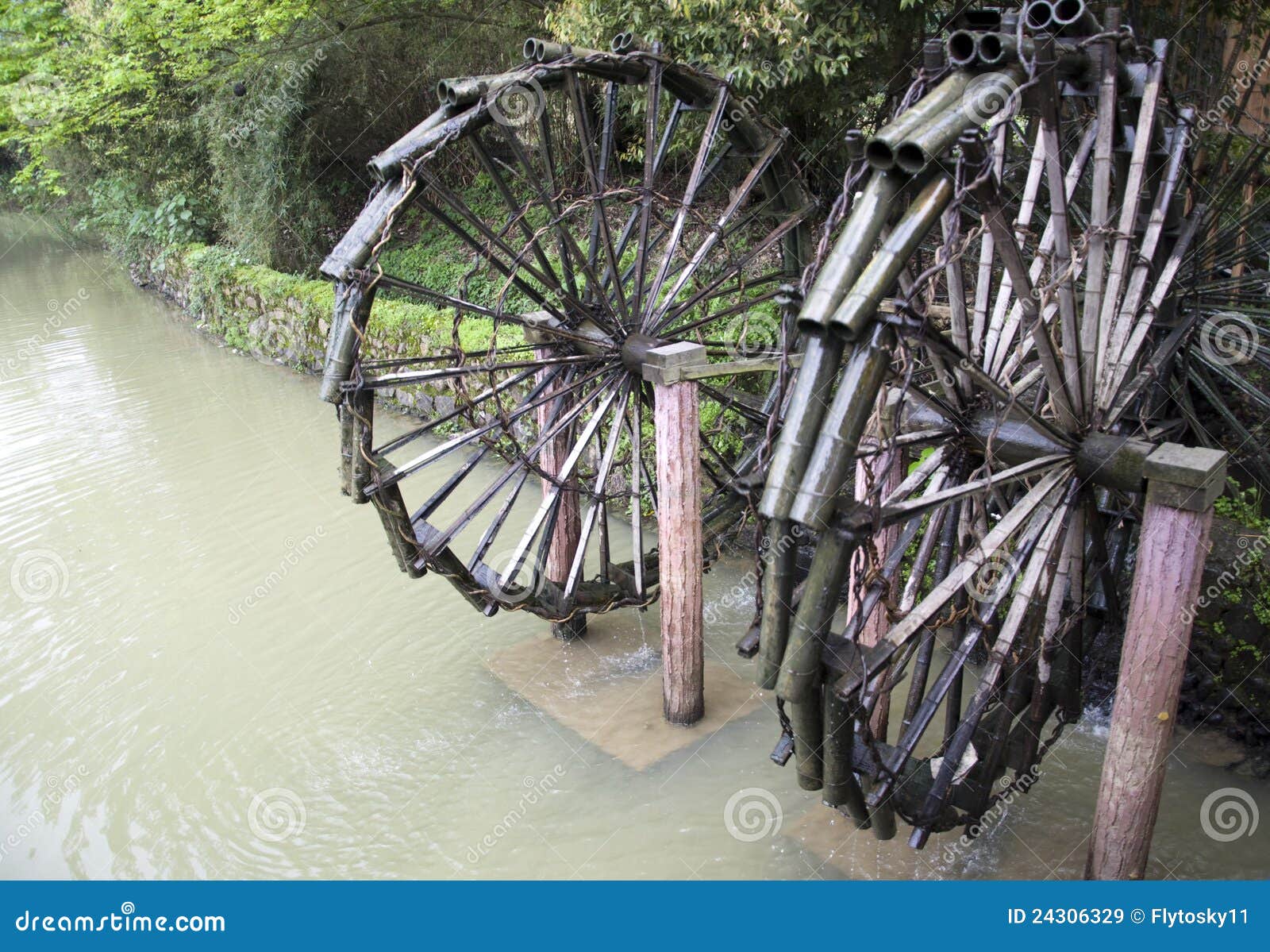 Waterwheel stock image. Image of green, asia, irrigation - 24306329