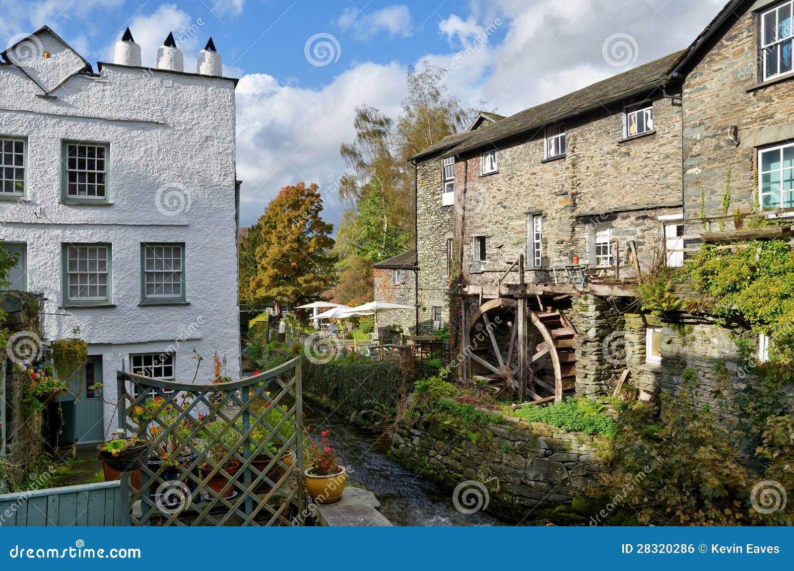 Waterwheel at Ambleside, English Lake District Stock Photo - Image of ...