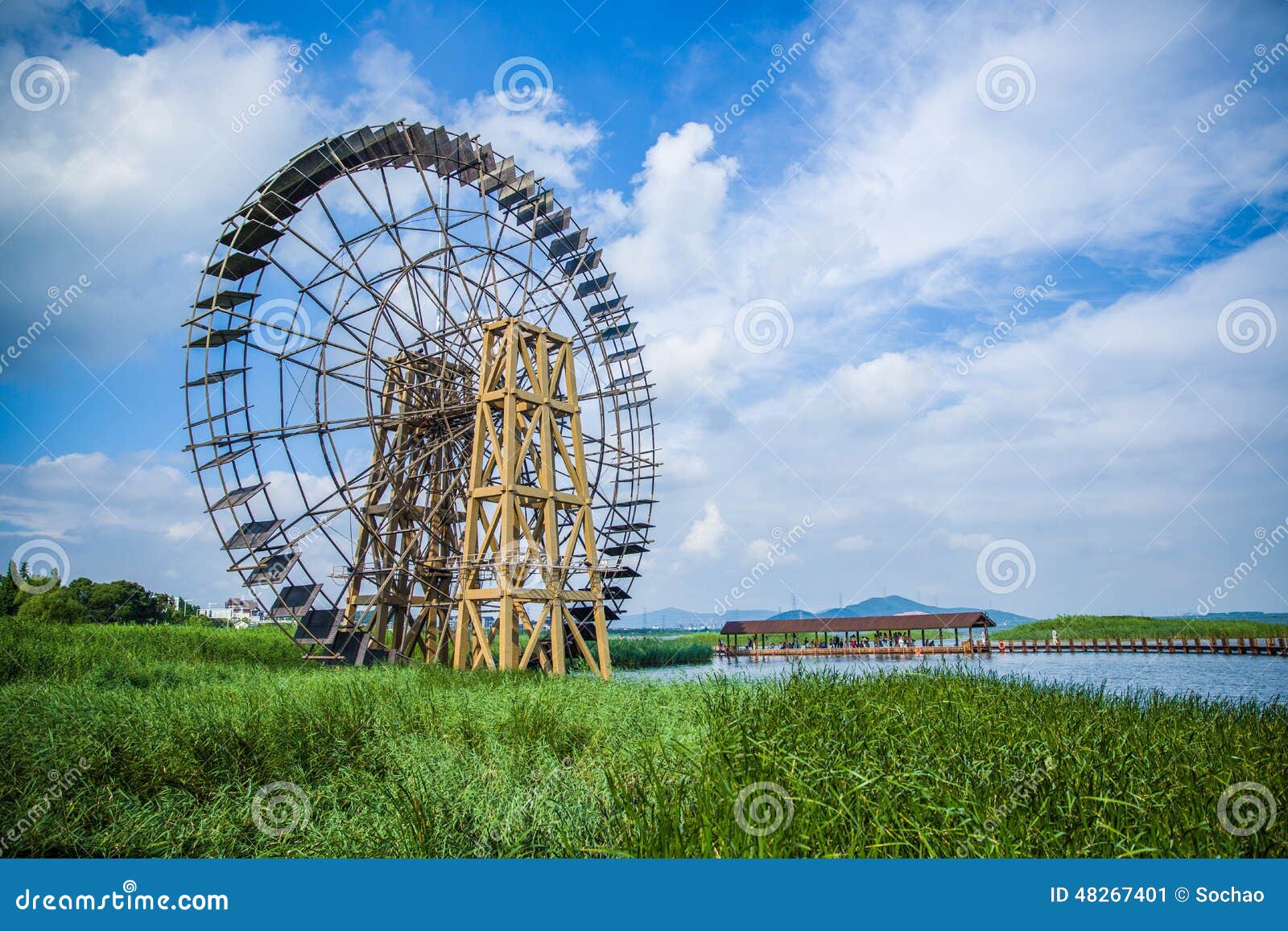 Waterwheel stock image. Image of water, jiangsu, bridge - 48267401
