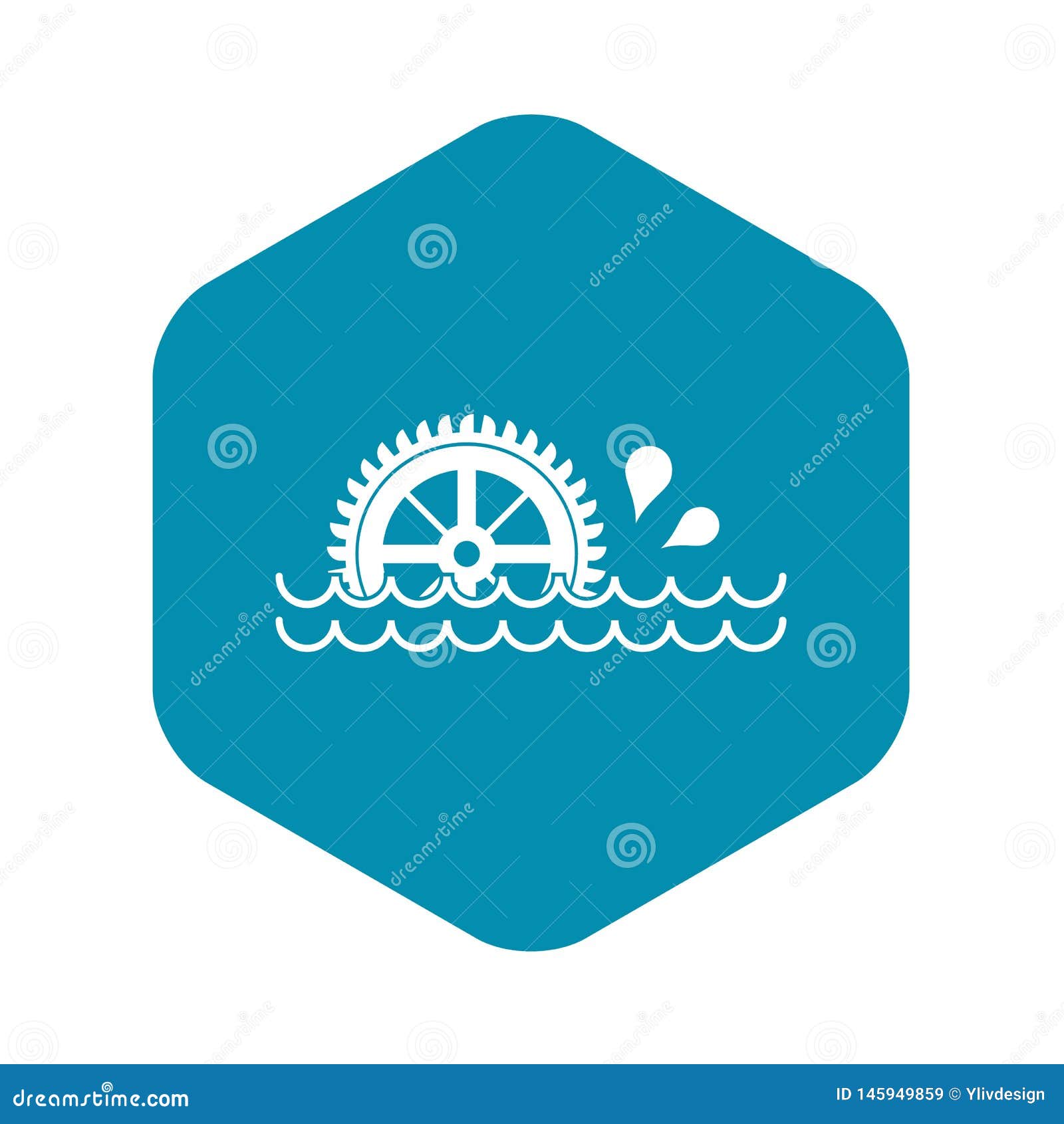 Waterwheel Icon, Simple Style Stock Vector - Illustration of stream ...