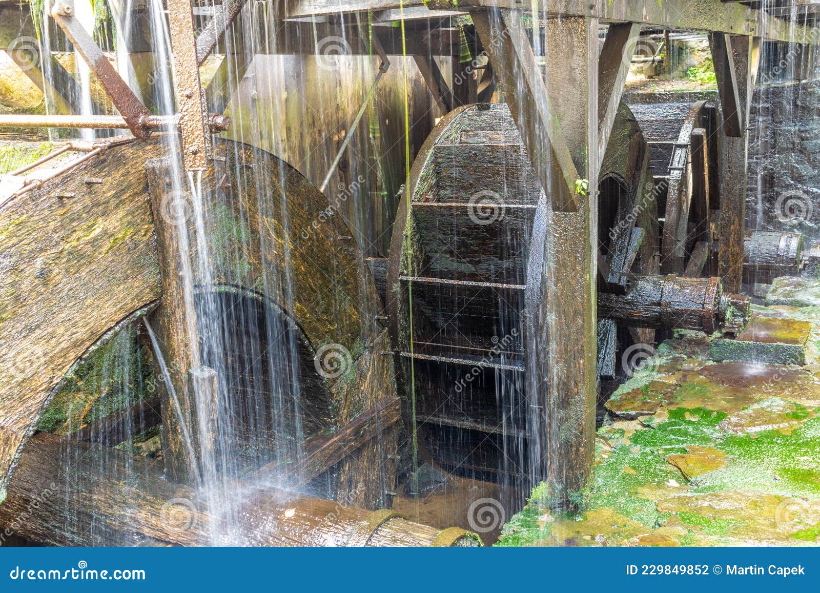 Waterwheels in the Old Water Mill Stock Photo - Image of landscape ...
