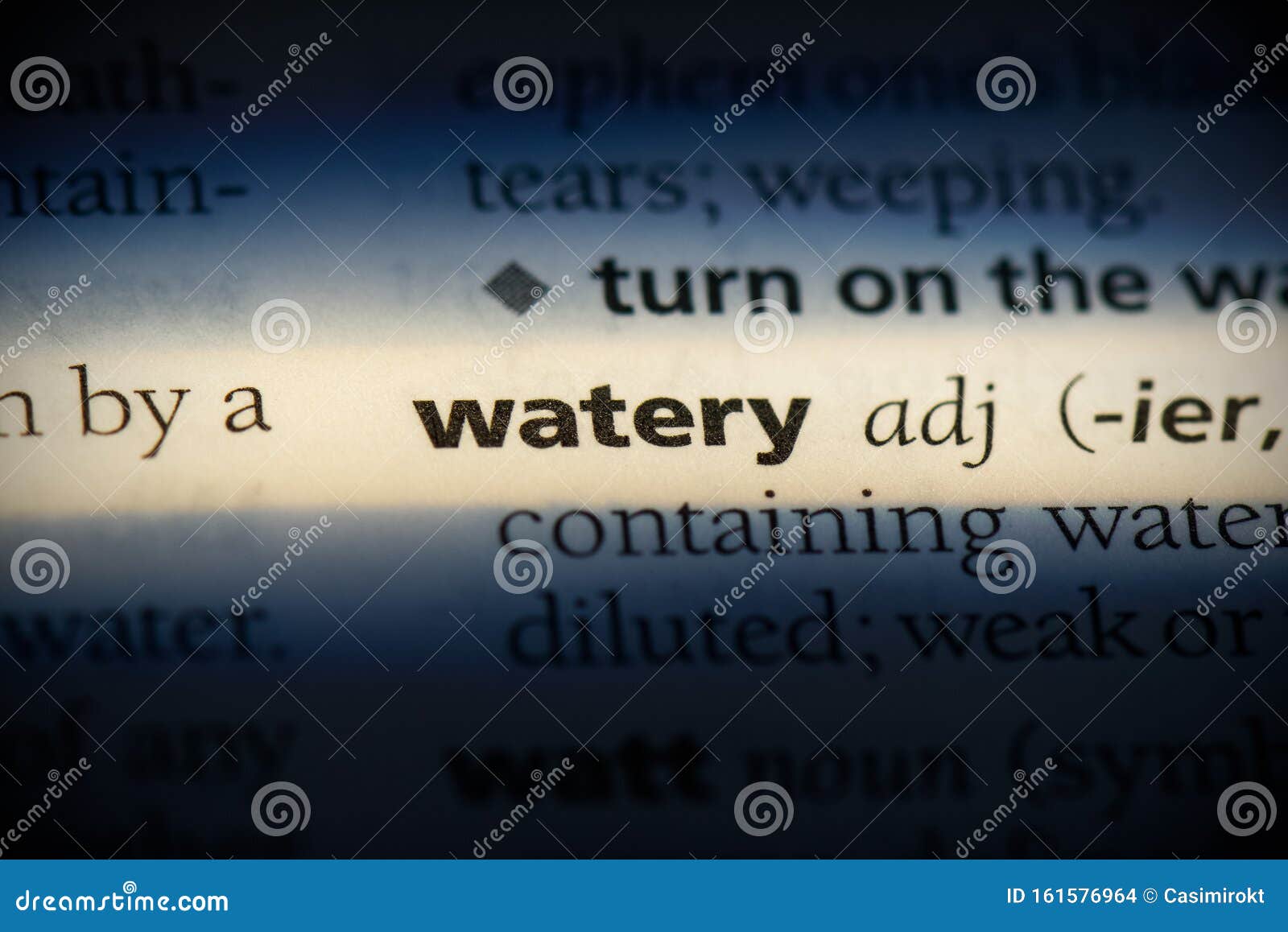 Watery stock photo. Image of reference, close, printed - 161576964