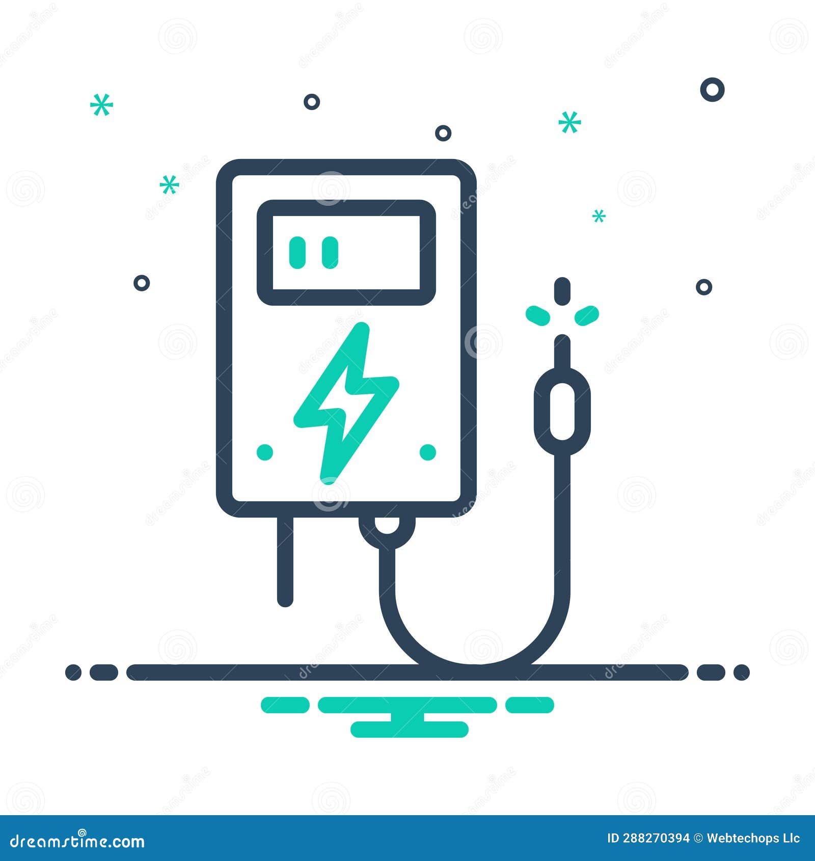 Mix Icon for Watt, Battery and Voltage Stock Illustration ...