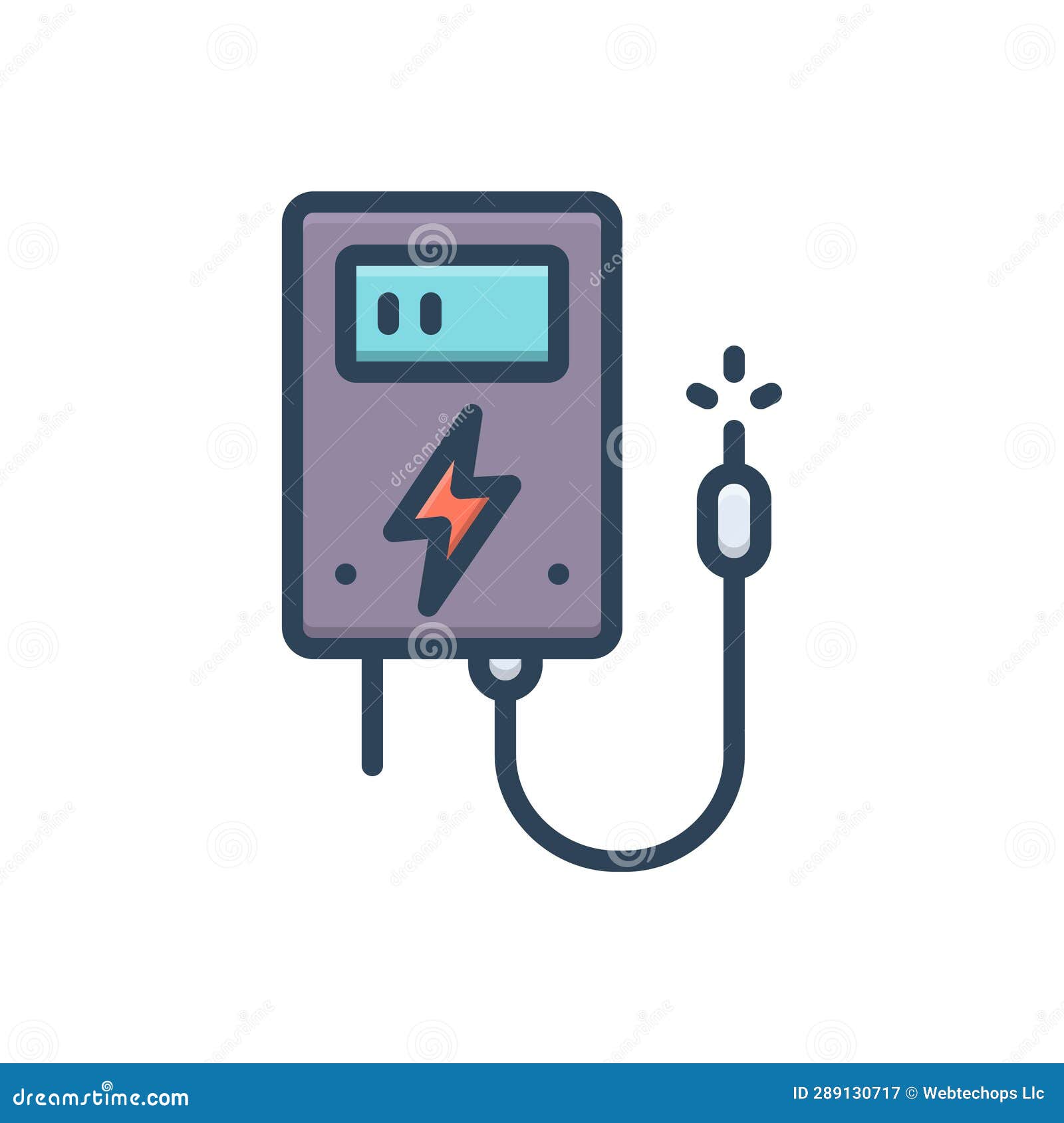 Color Illustration Icon for Watt, Battery and Power Stock Illustration ...