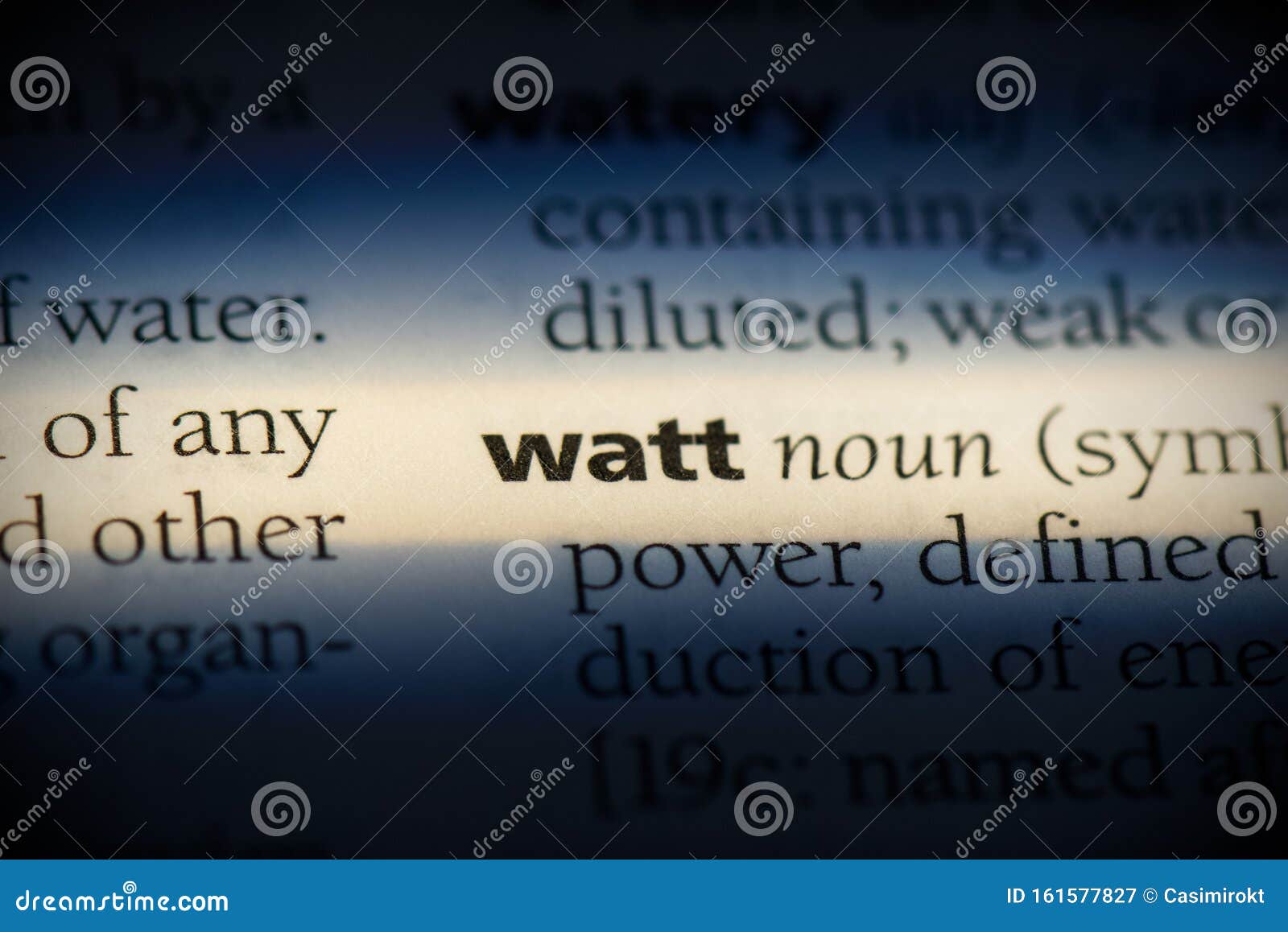 Watt stock image. Image of dictionary, focus, detail - 161577827