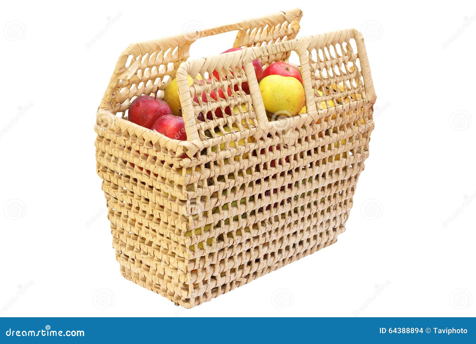 Wattle Basket Full of Bio Apples Stock Photo - Image of garden ...