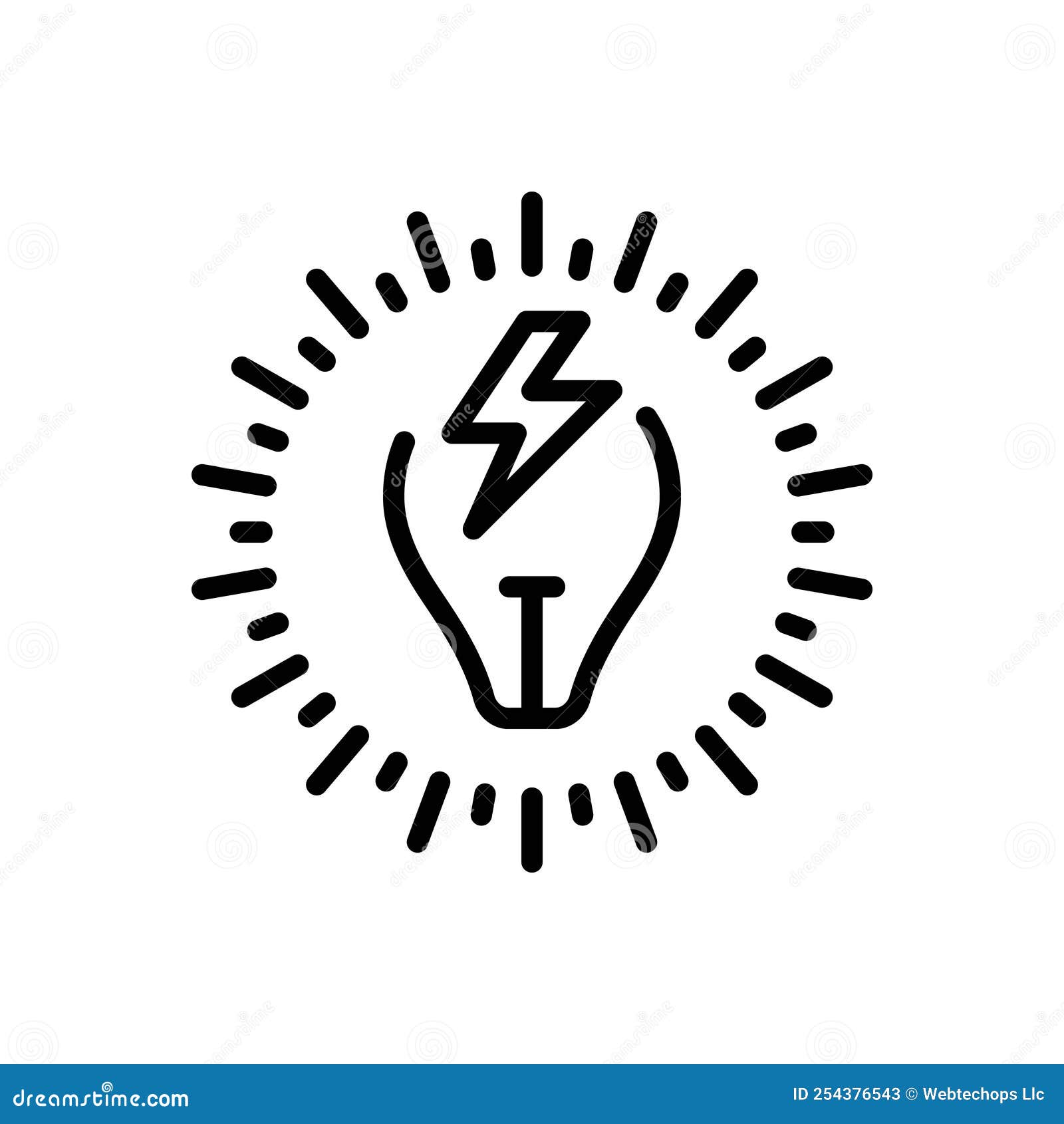 Black Line Icon for Watts, Power and Electric Stock Illustration ...