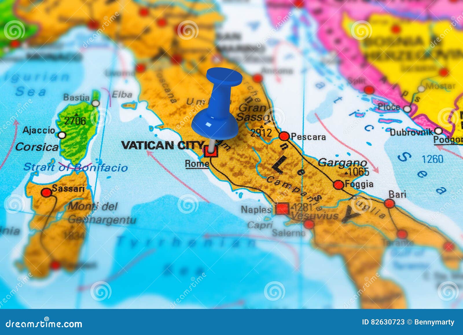 Watykanu Włochy mapa obraz stock. Obraz złożonej z przewodnictwo - 82630723
