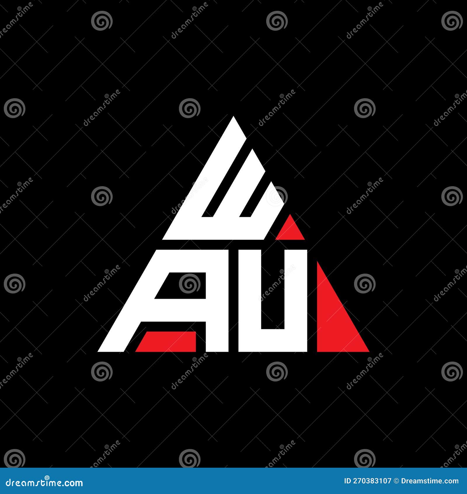 WAU Triangle Letter Logo Design with Triangle Shape. WAU Triangle Logo ...