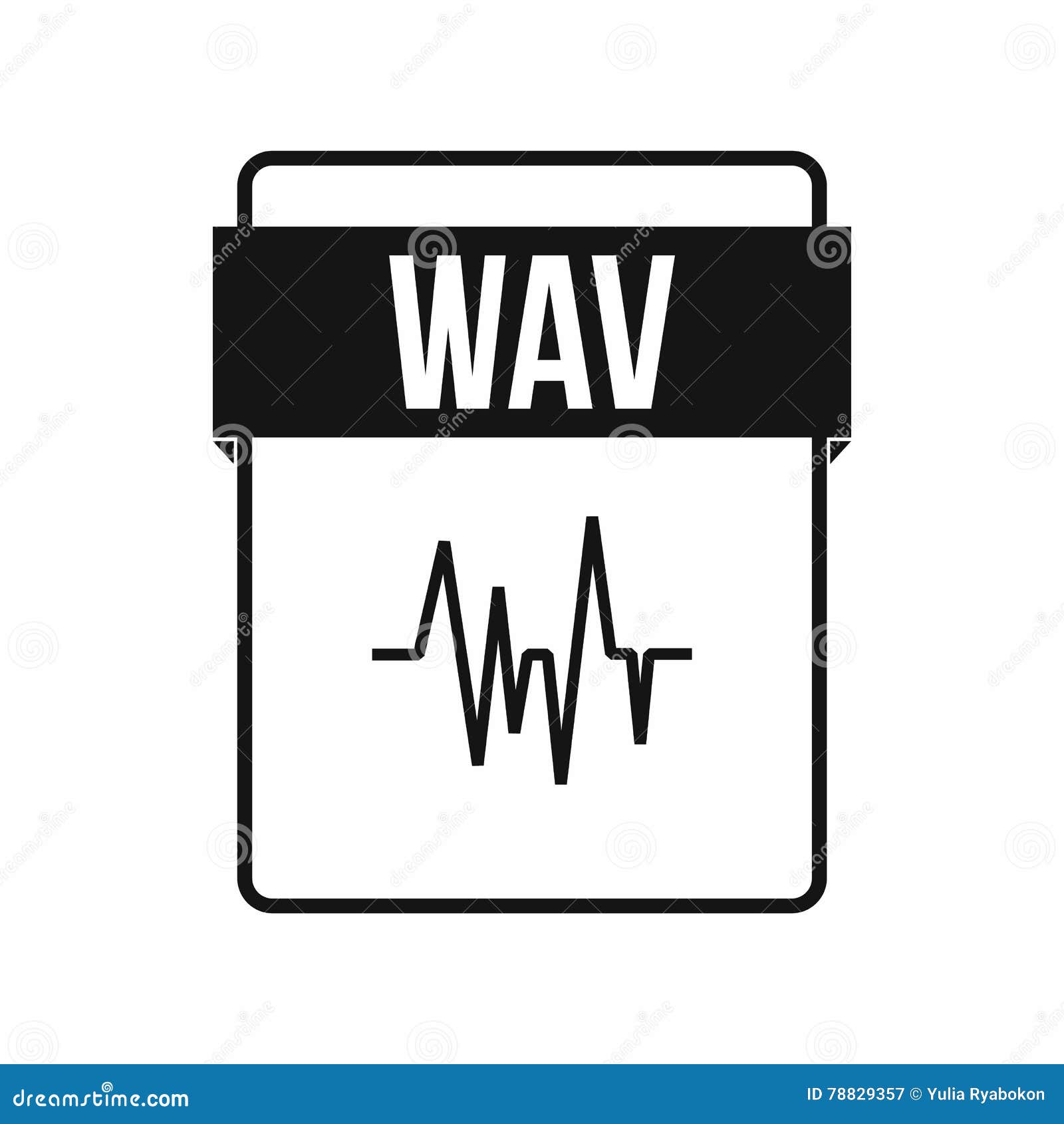 WAV File Icon, Simple Style Stock Vector - Illustration of interface ...