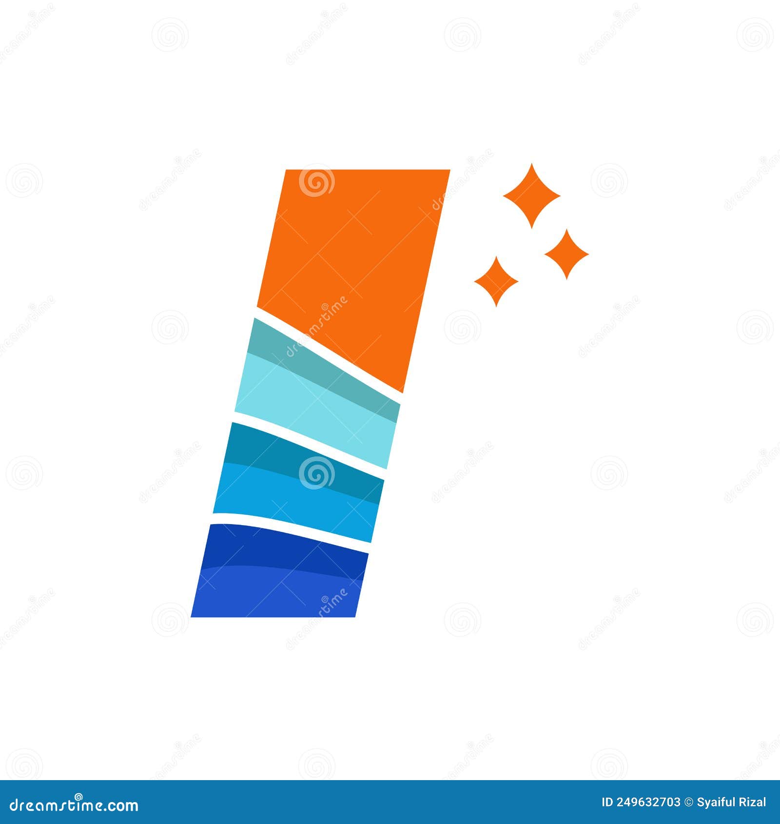 I Star Logo Combined with Waves Stock Illustration - Illustration of ...
