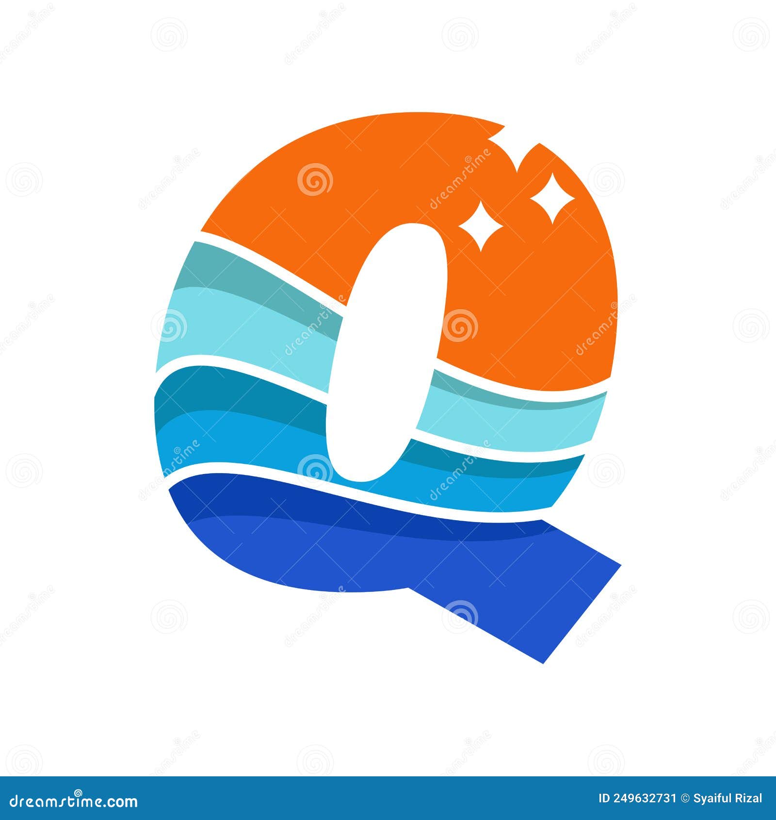 Star Q Logo Combined with Waves Stock Vector - Illustration of life ...