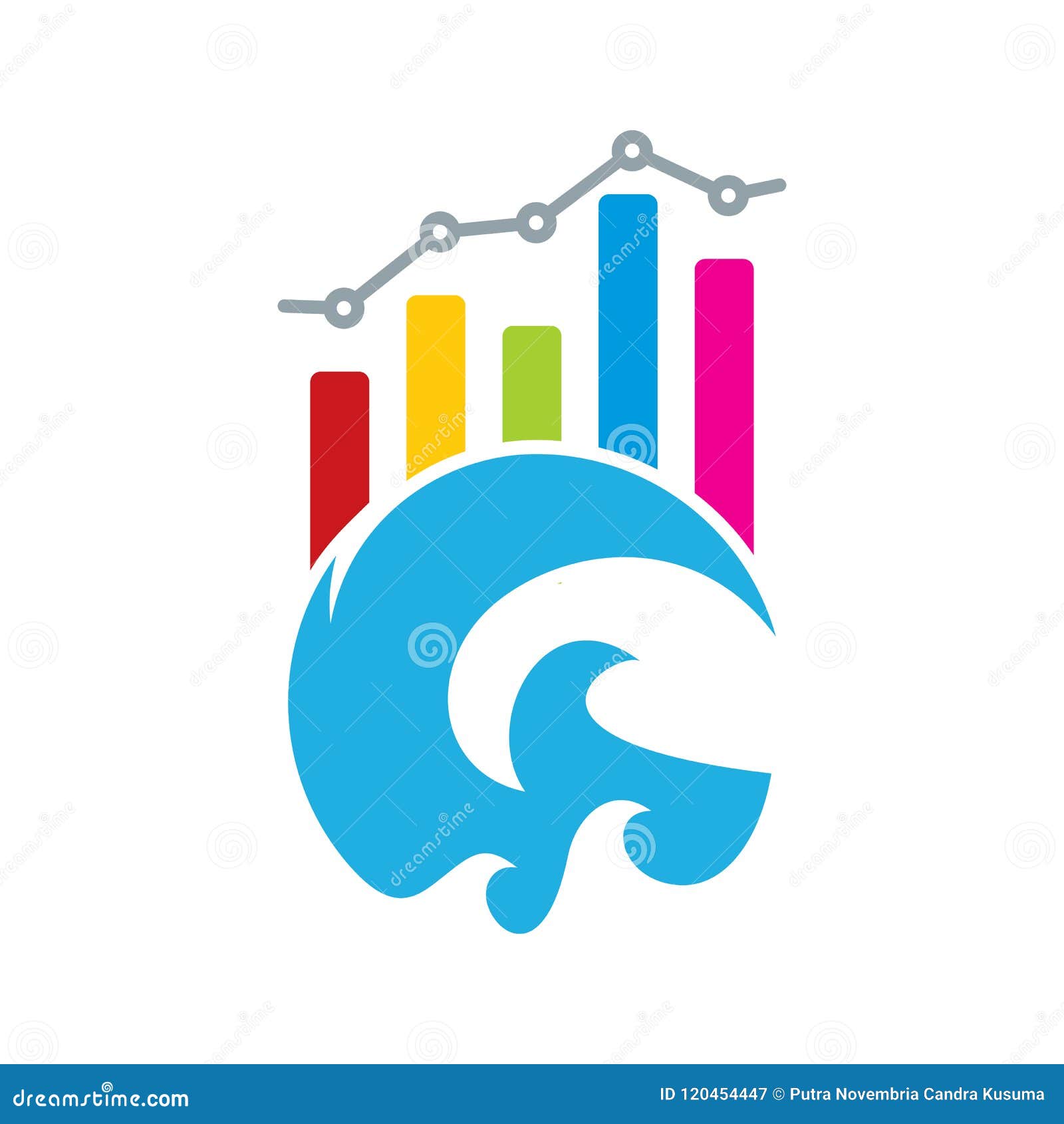 Wave Analytic Logo Icon Design Stock Vector - Illustration of blue ...