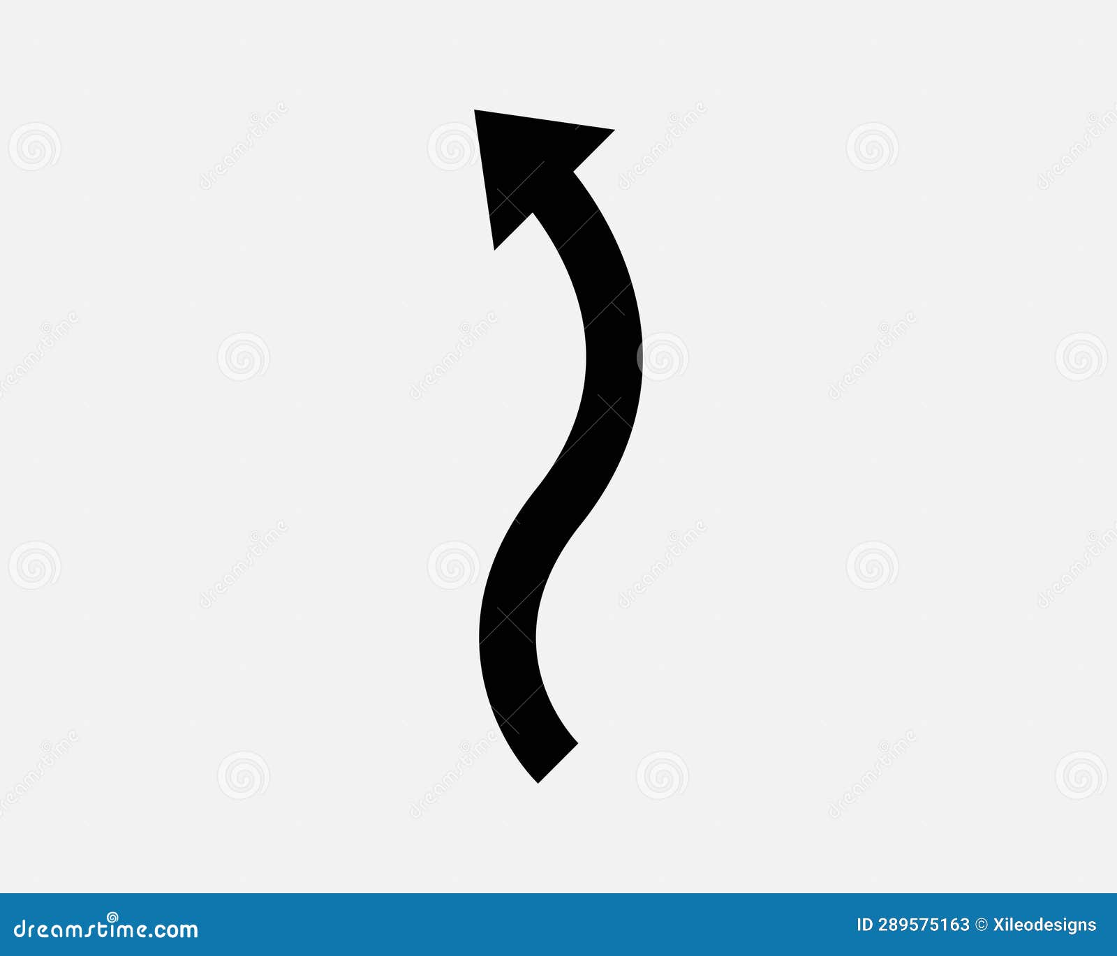 Wave Arrow Up Left Icon Wavy Bend Curve Curvy Curly Point Pointer ...