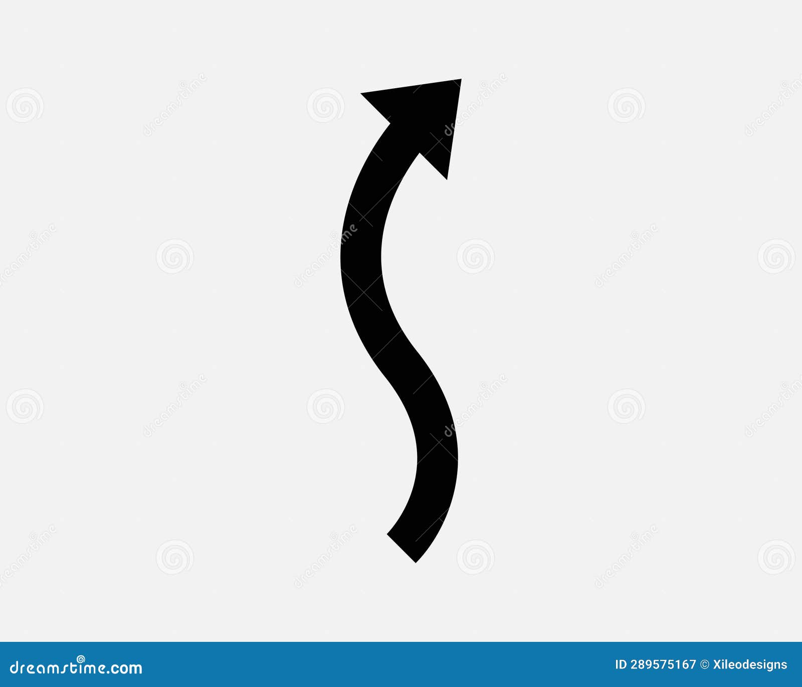 Wave Arrow Up Right Icon Wavy Curve Curly Curvy Pointer Point Path ...
